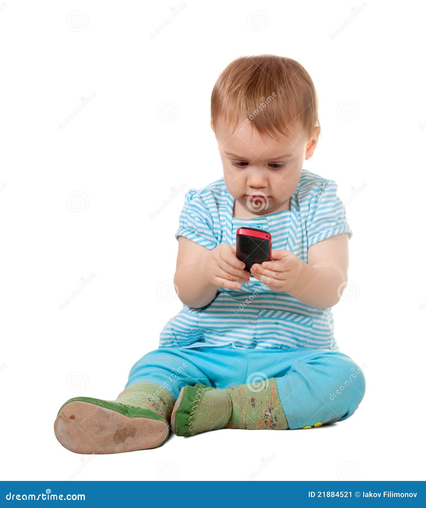 Toddler using mobile phone stock image. Image of humor - 21884521