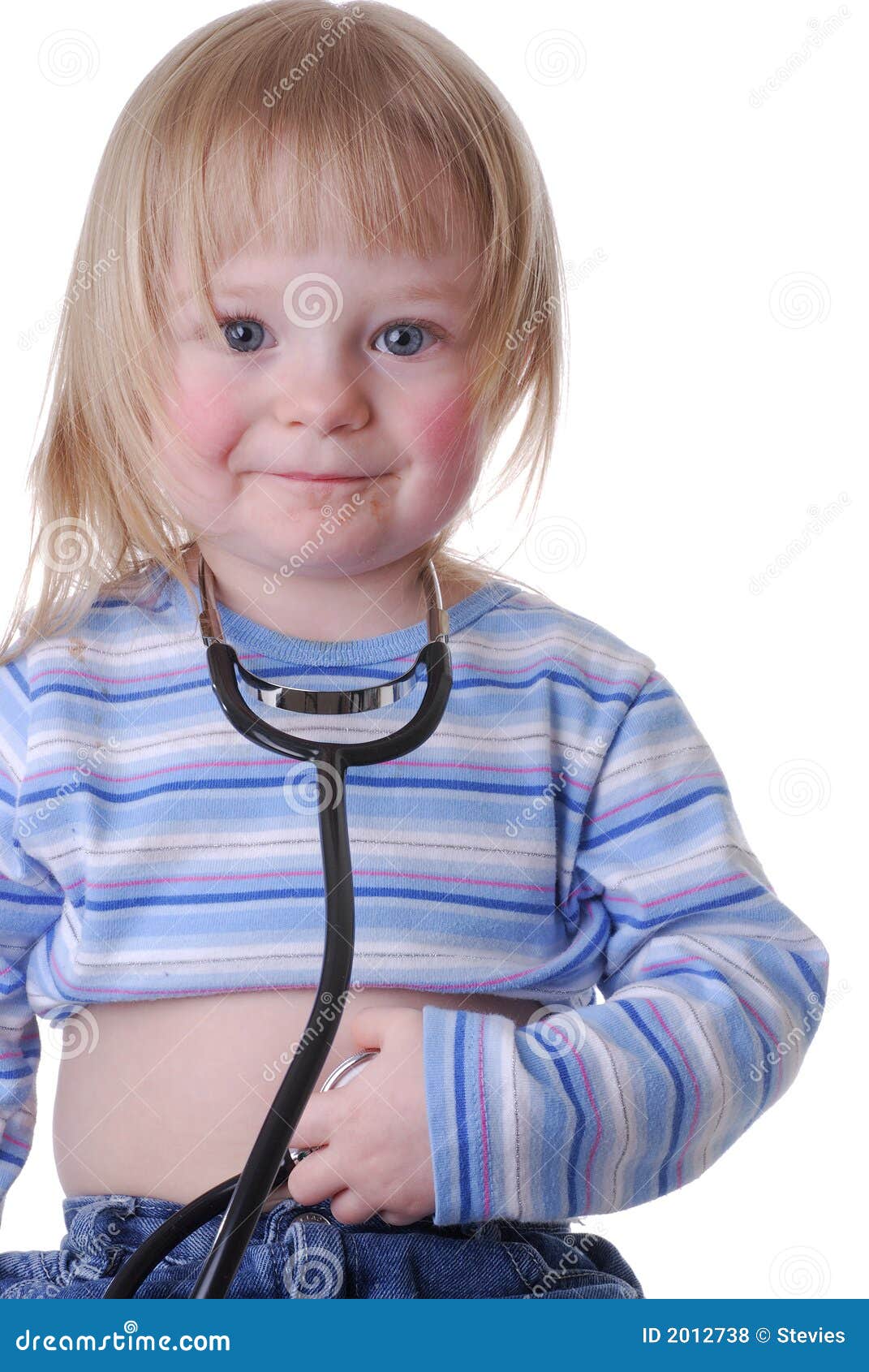 Toddler Wearing a Stethoscope Stock Photo - Image of contact, eyes: 2012738