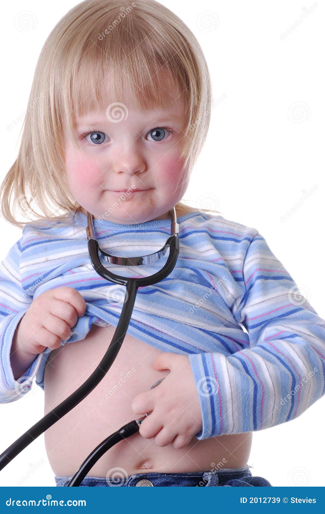 Toddler Wearing a Stethoscope Stock Image - Image of hair, baby: 2012739