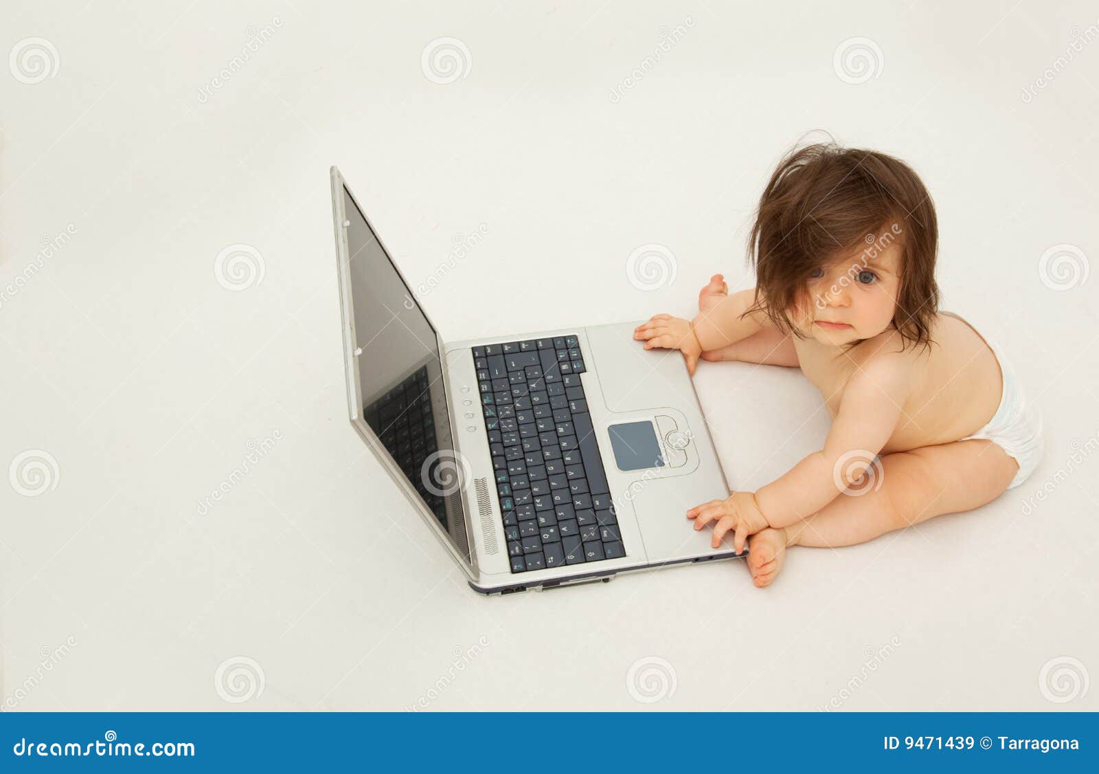 Toddler Working on Computer Stock Image - Image of work, toddler: 9471439
