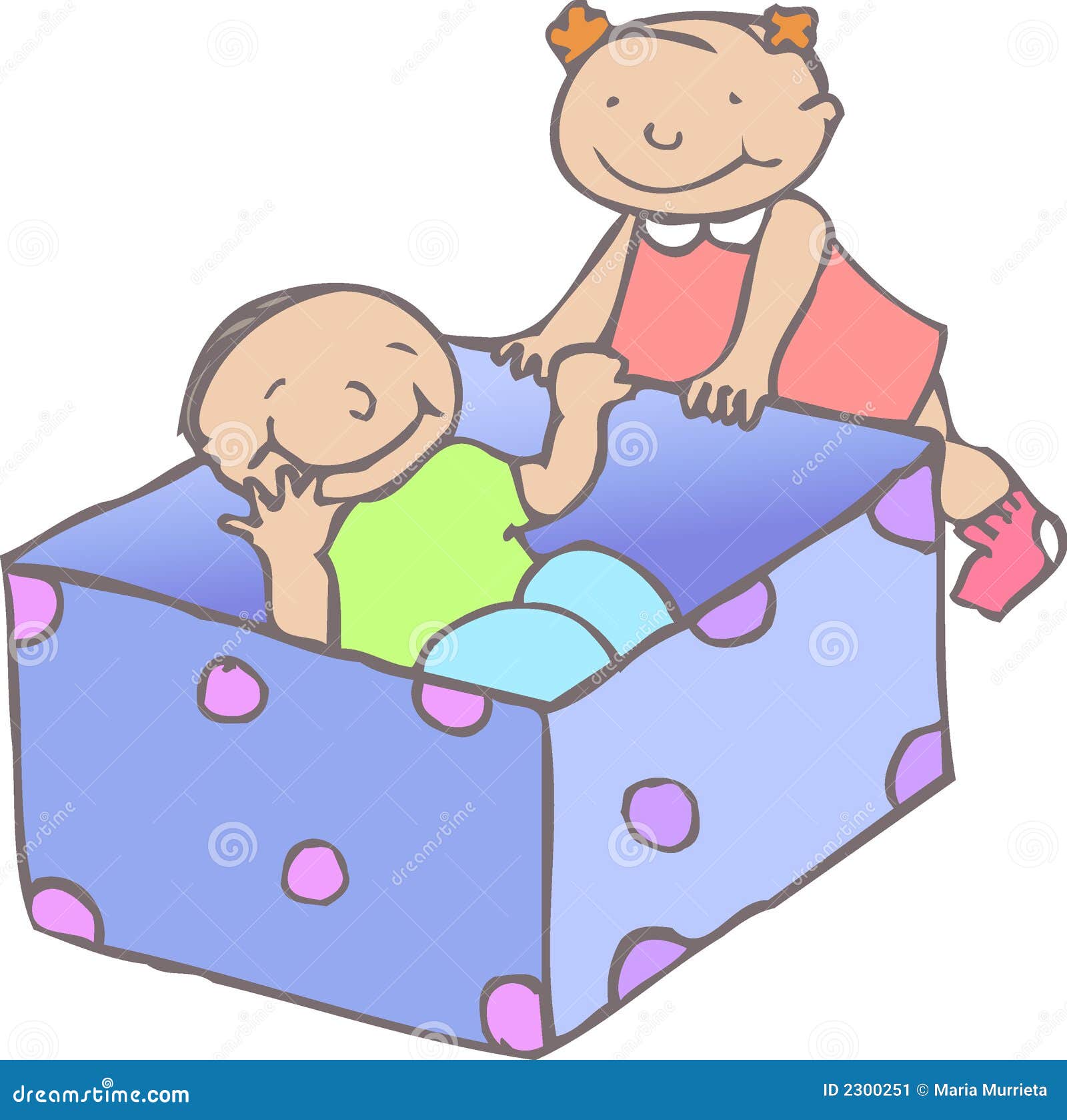 Toddlers with box stock vector. Illustration of children - 2300251