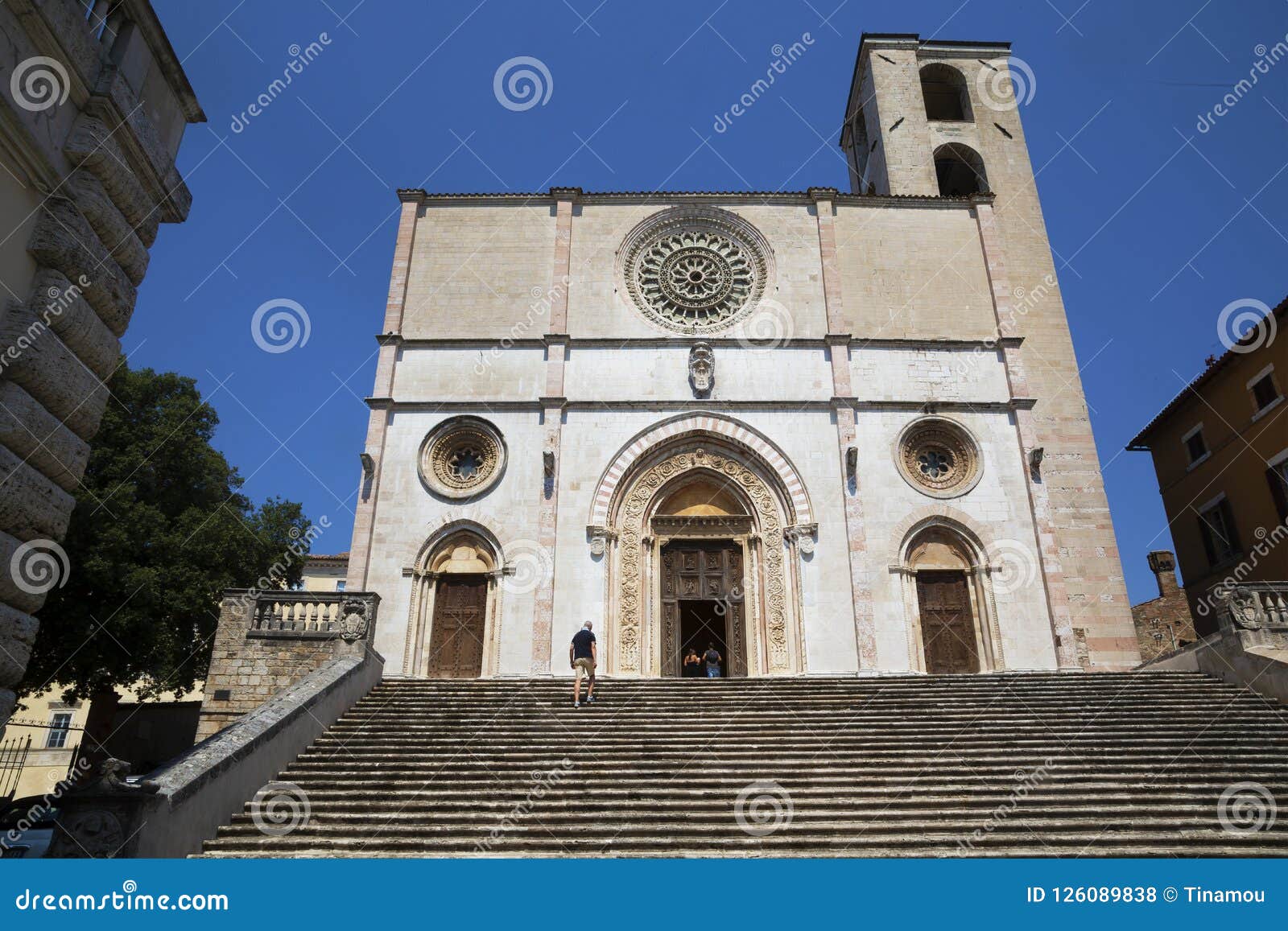 Todi Cathedral, Central Italy Editorial Stock Photo - Image of steps ...