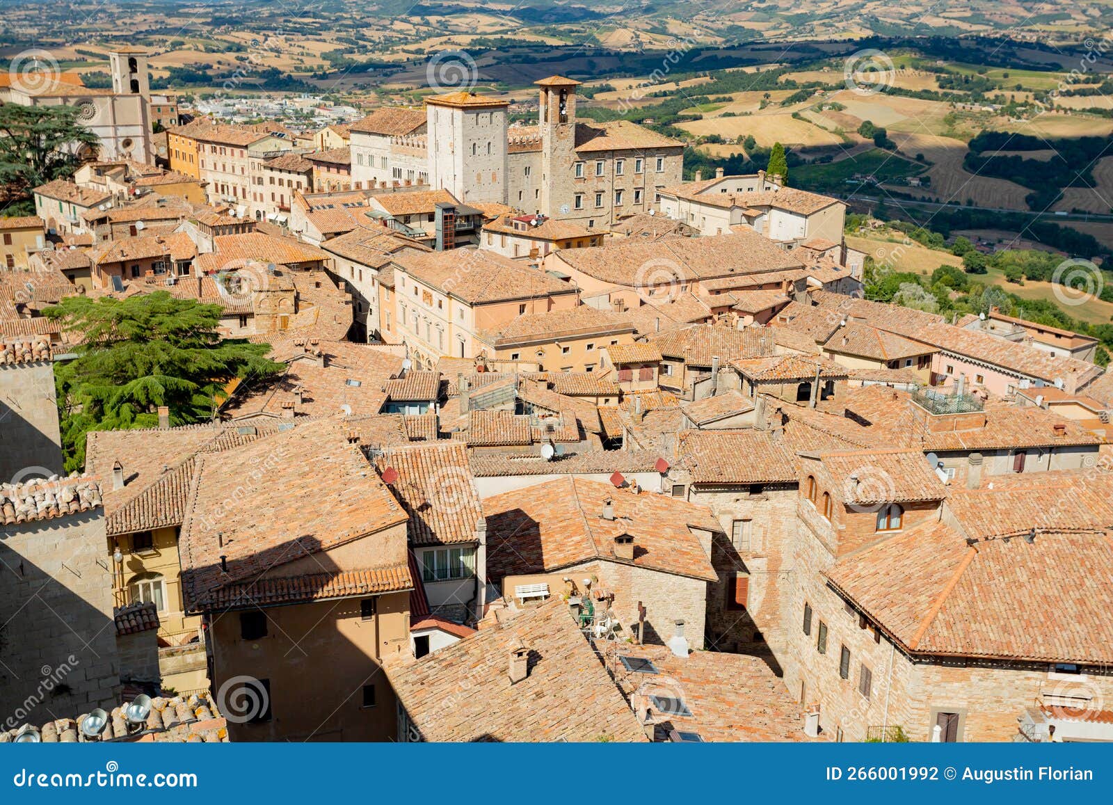 Todi, Italy. Panoramic View of the Old Town from the Bell Tower Stock ...