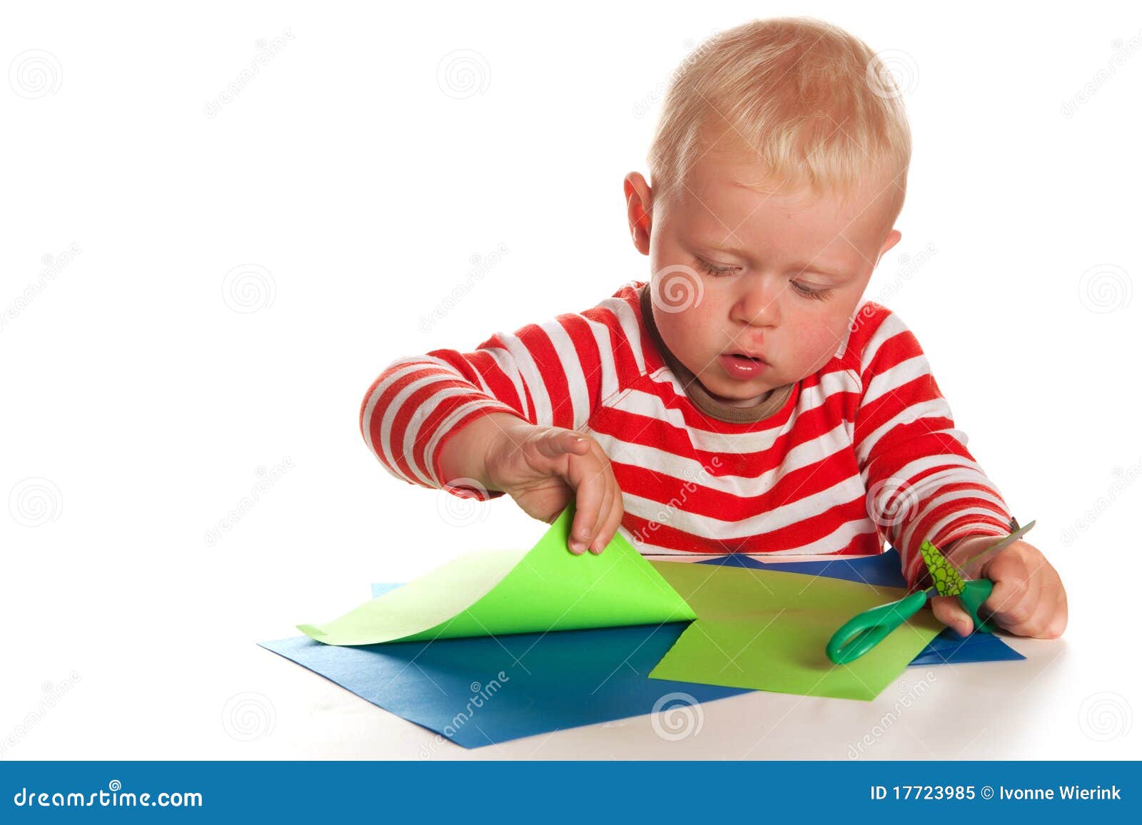 Todler Playing with Scissors Stock Image - Image of papers, school ...
