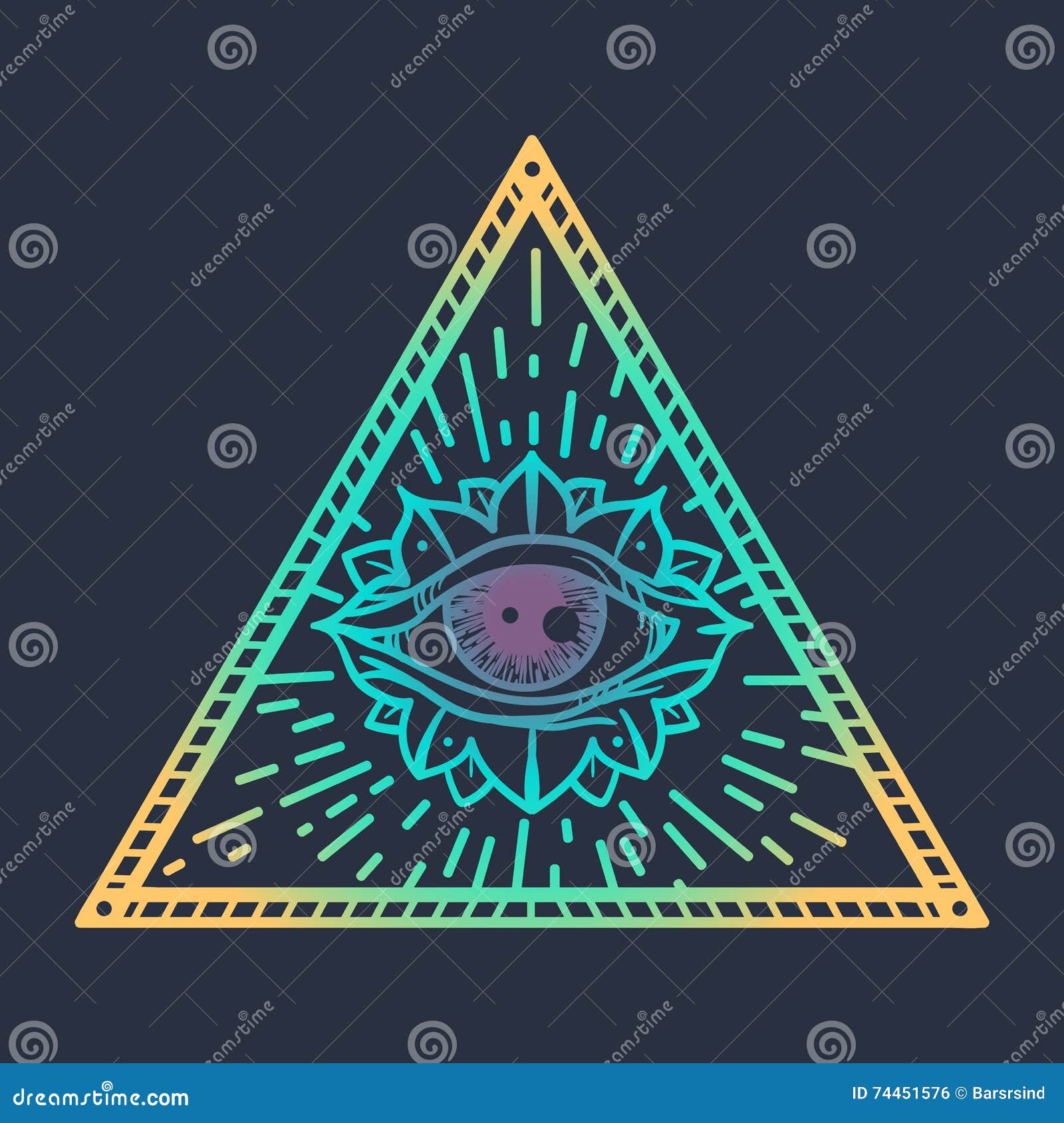 Todo El Ojo Que Ve En Triángulo Stock de ilustración - Ilustración de ...