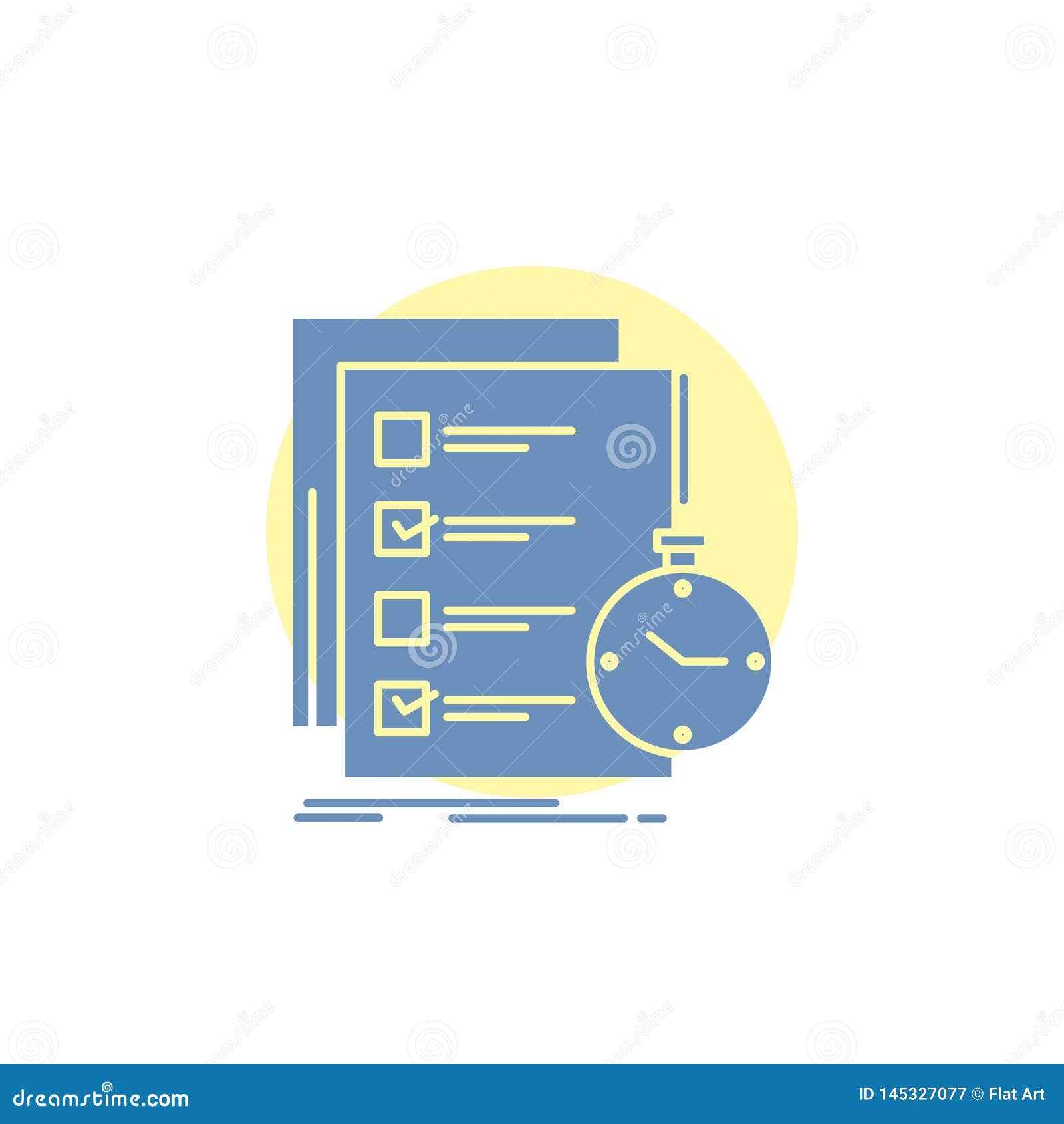Todo, Task, List, Check, Time Glyph Icon Stock Vector - Illustration of ...