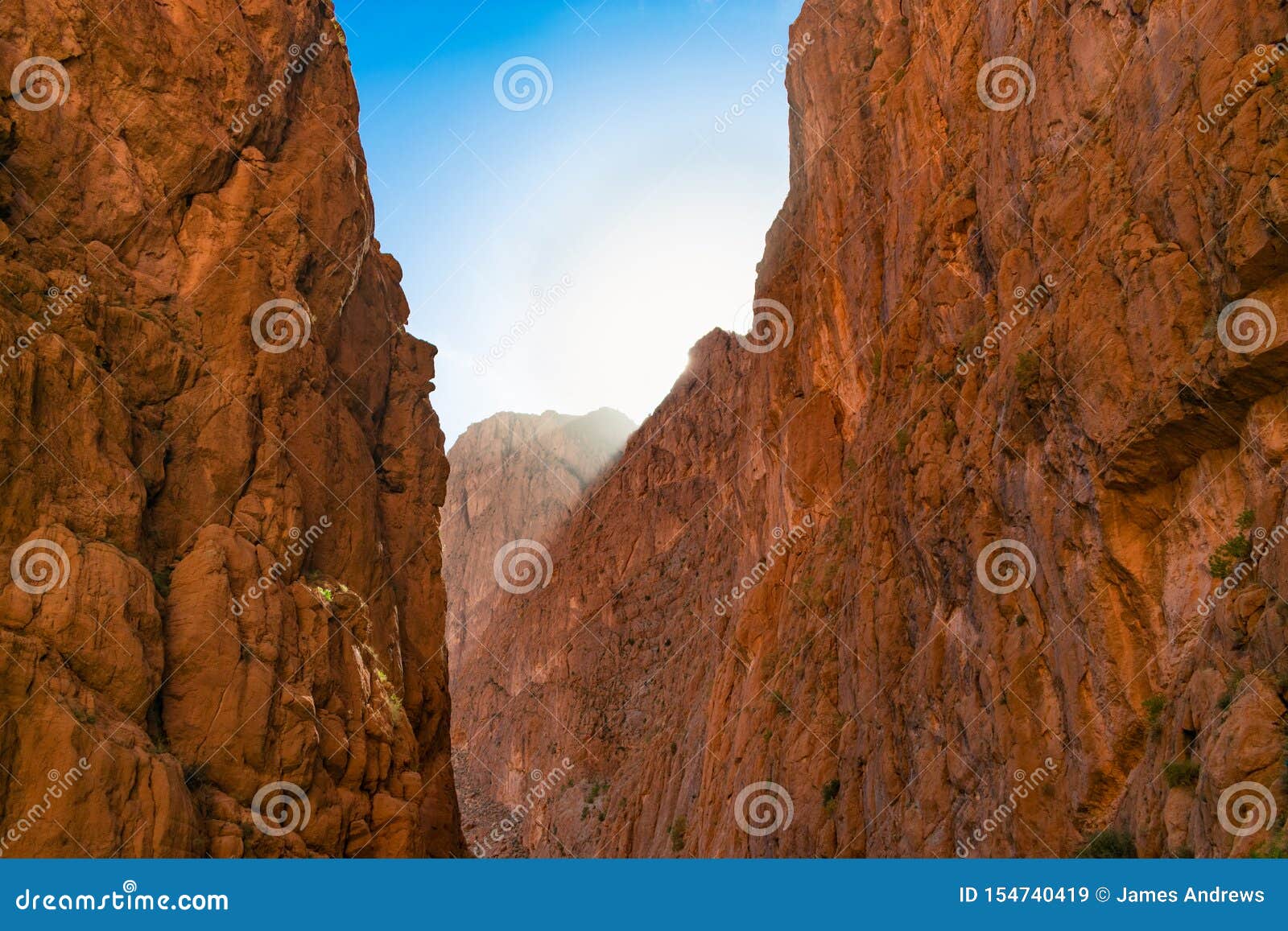 Todra Gorge in Morocco with Sunlight Stock Image - Image of wall, trail ...