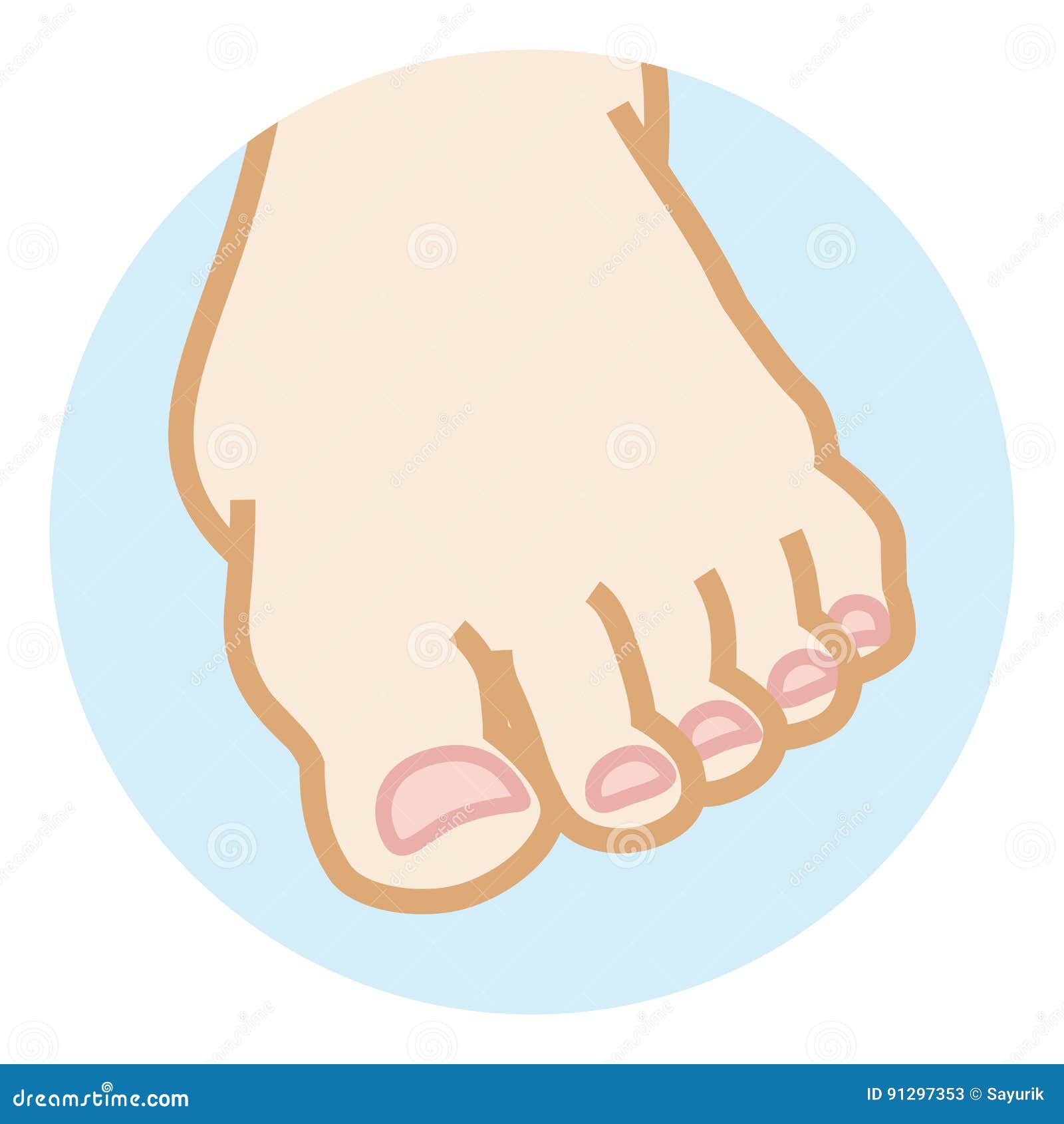 Toe -Body part stock vector. Illustration of white, toenails - 91297353