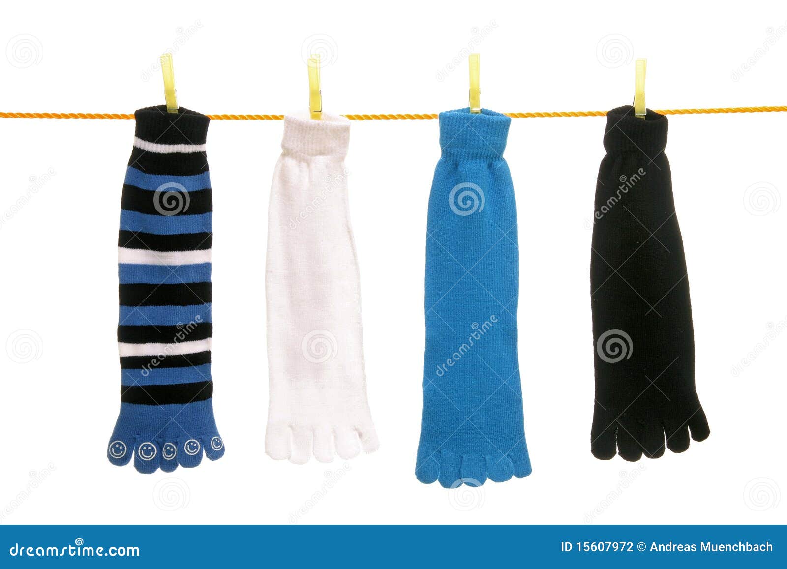Toe Socks on a Clothes Line Stock Photo - Image of female, colorful ...