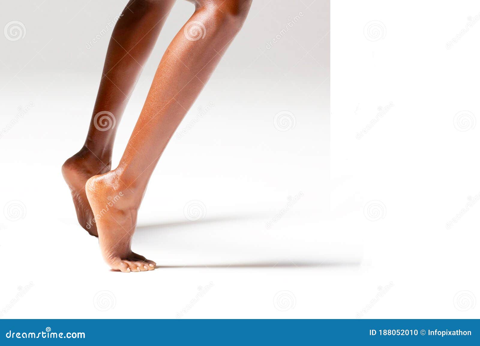 Toe Stand Position of a Brown Leg Stock Photo - Image of female, adult ...