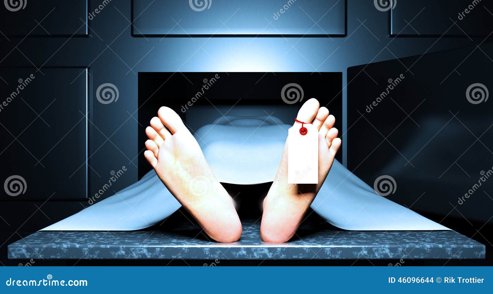 Toe Tag morgue stock illustration. Illustration of lying - 46096644
