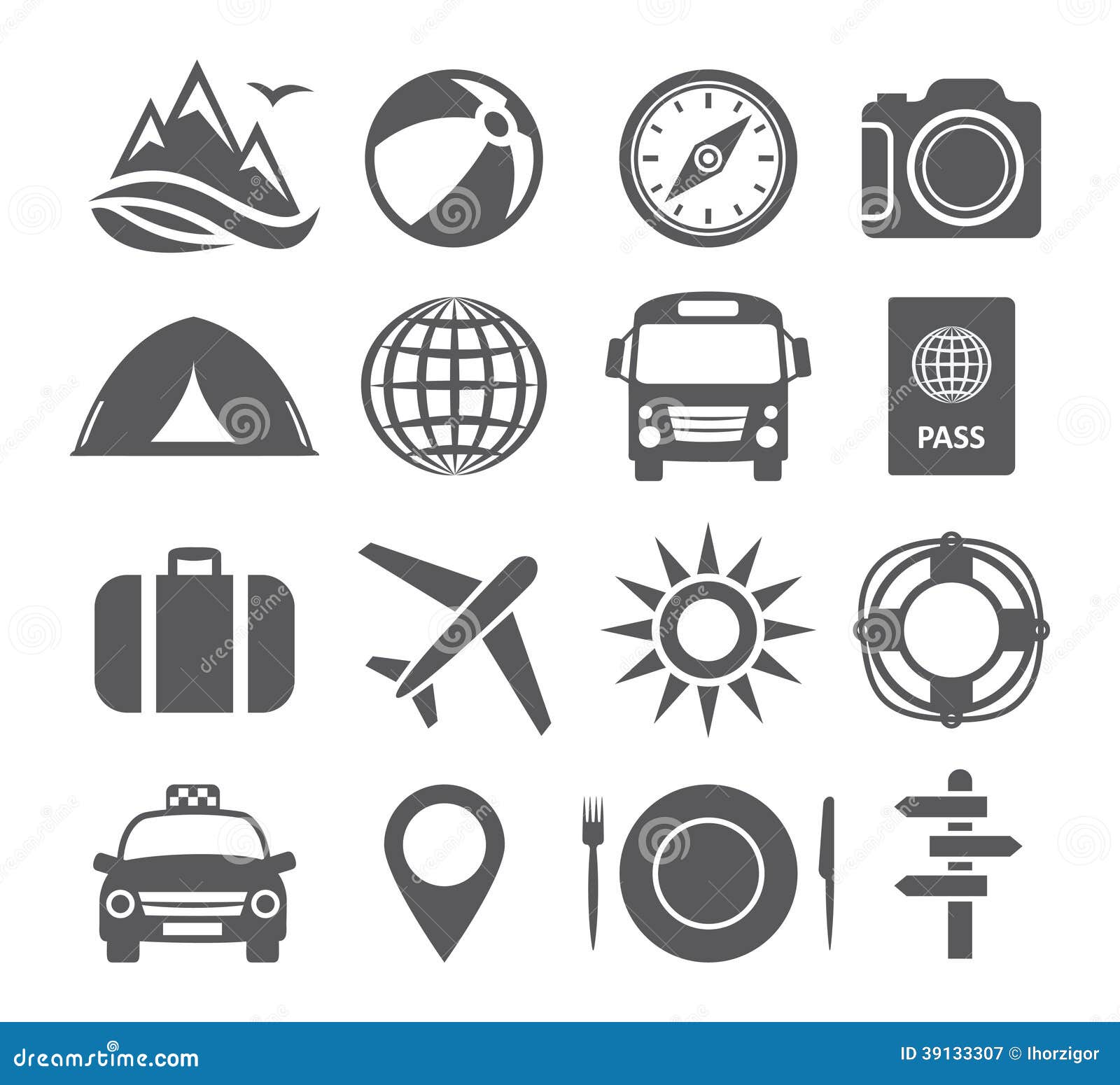 Toerisme En Reispictogrammen Vector Illustratie - Illustration of foto ...