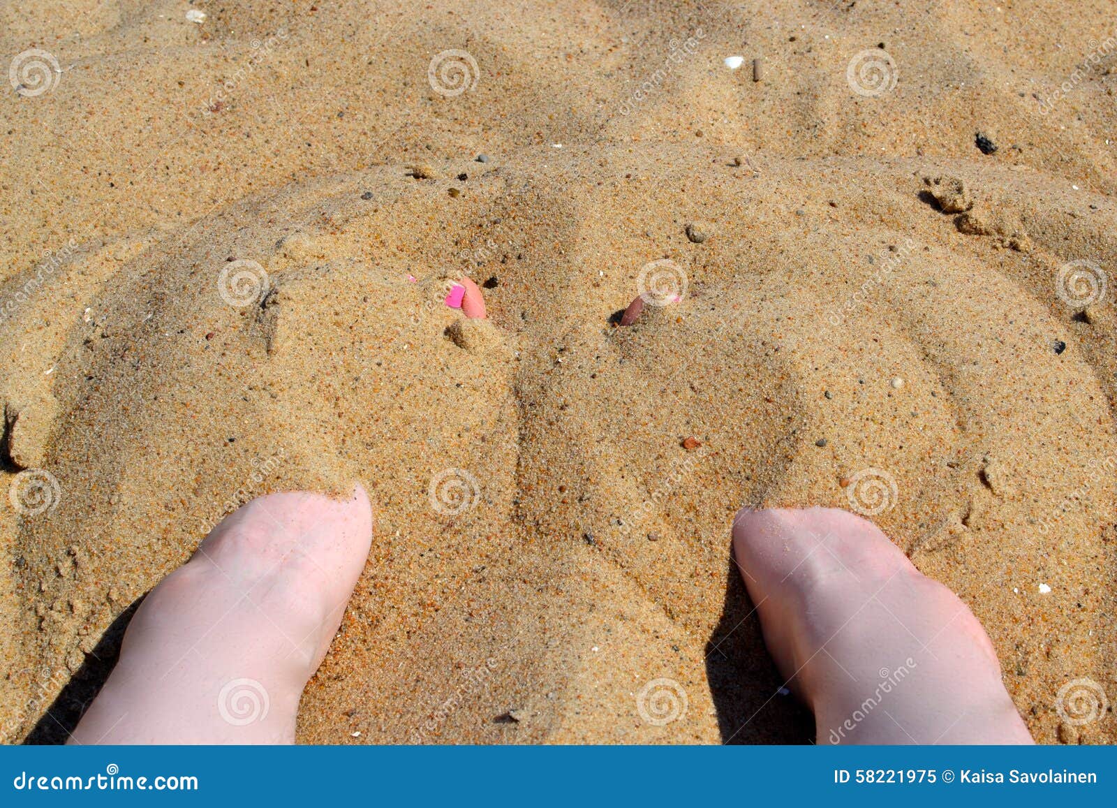 Toes in sand stock image. Image of soft, nailpolish, vacation - 58221975