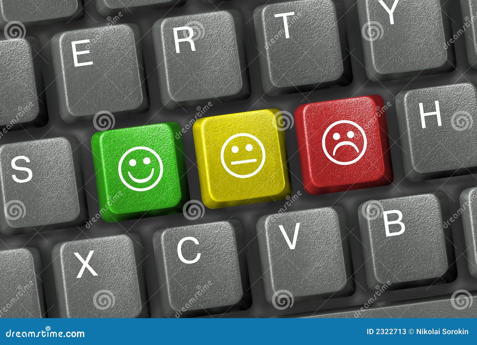 Toetsenbord Met Smileysleutels Stock Afbeelding - Image of woede ...