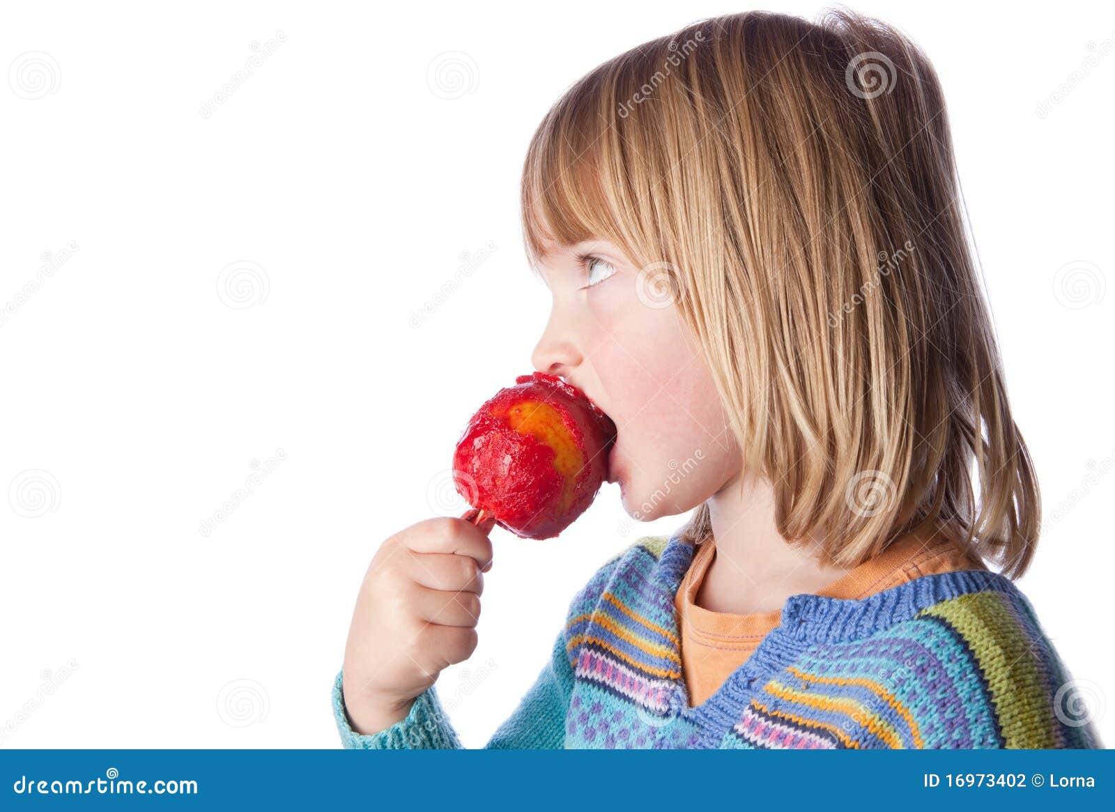 Toffee Apple Child Eating Sweets Stock Photo - Image of apple ...