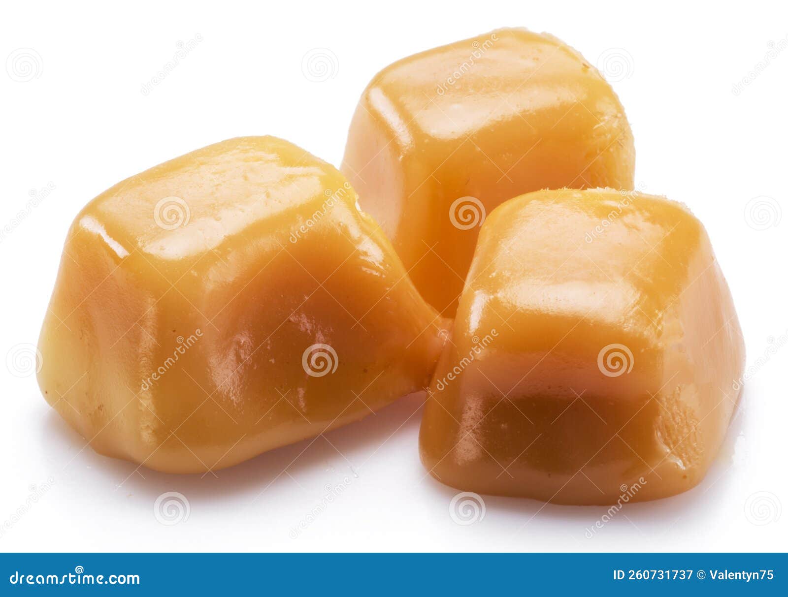 Toffee or Candy Caramel Sweets Isolated on White Background Stock Image ...
