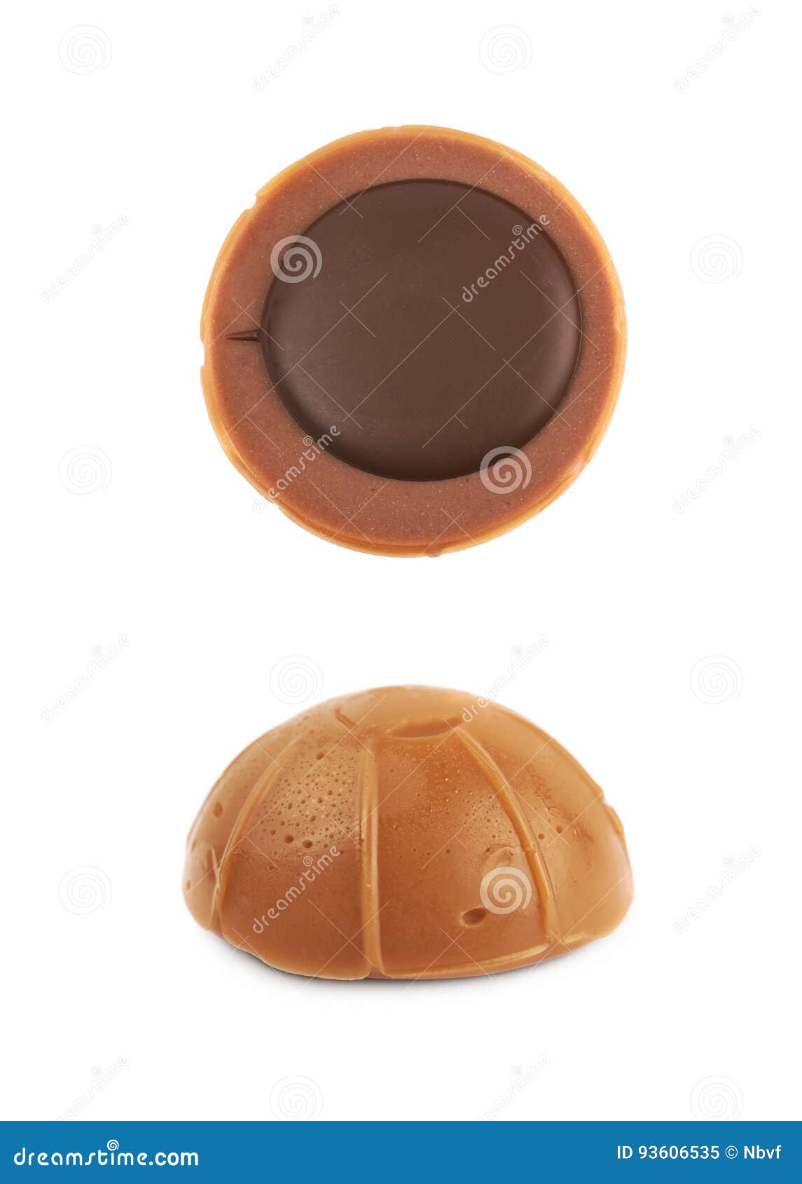 Toffee Caramel Chocolate Candy Isolated Stock Image - Image of gooey ...