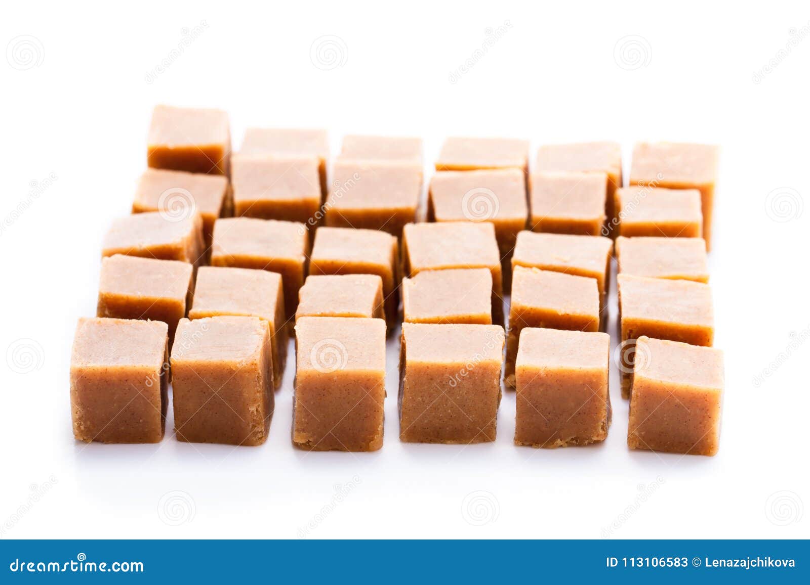 Toffee Cubes Isolated on White Stock Image - Image of square, luxury ...