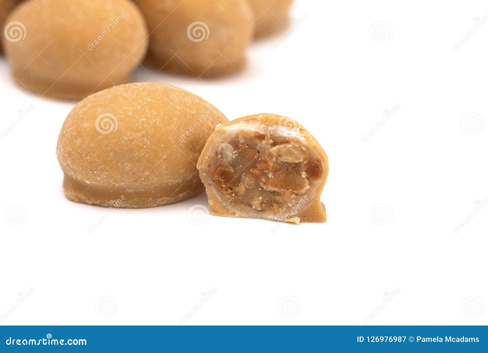 Toffee and Peanut Candies Covered in Maple Stock Image - Image of ...