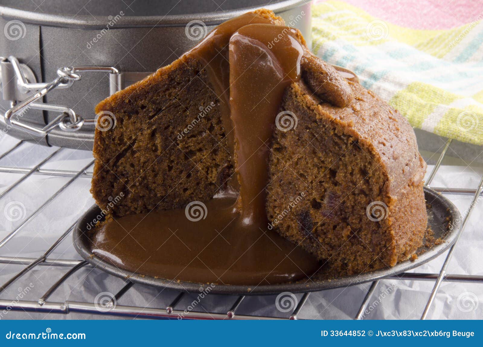 Hot Toffee Pudding With Caramel Ice-cream Stock Image | CartoonDealer ...