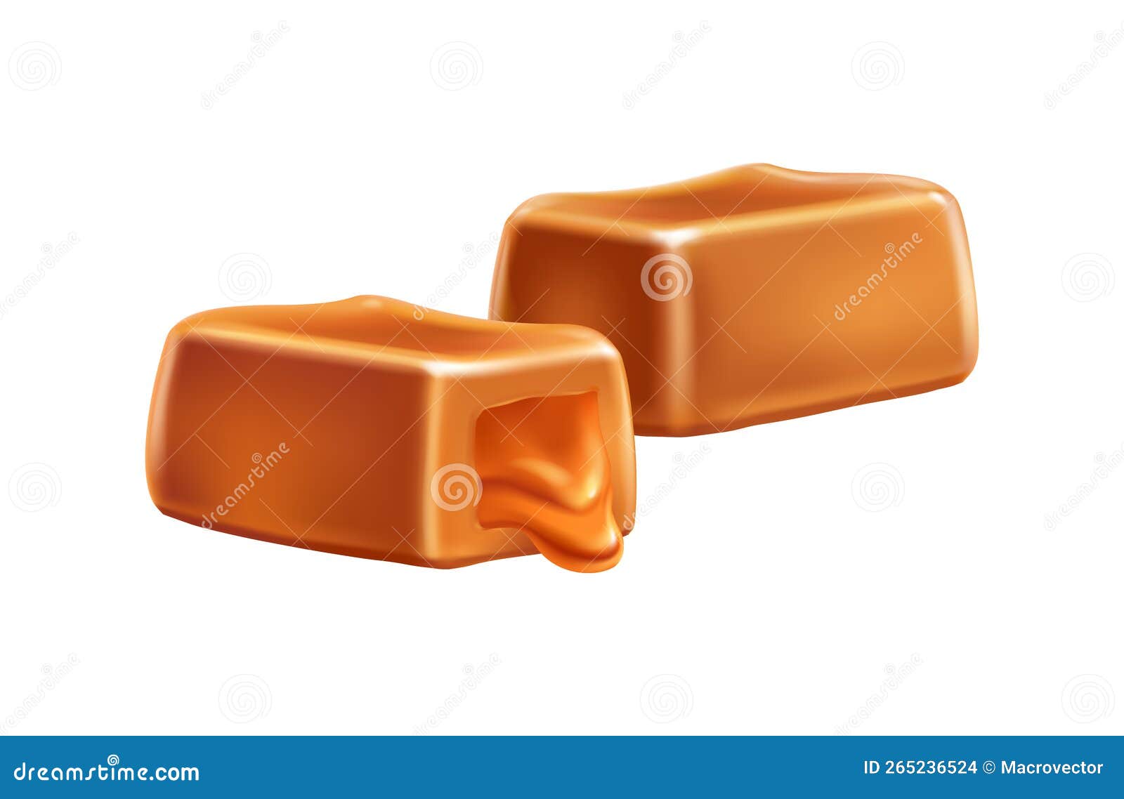 Realistic Toffee Melted Caramel Border, Puddles And Candy. Peanut ...