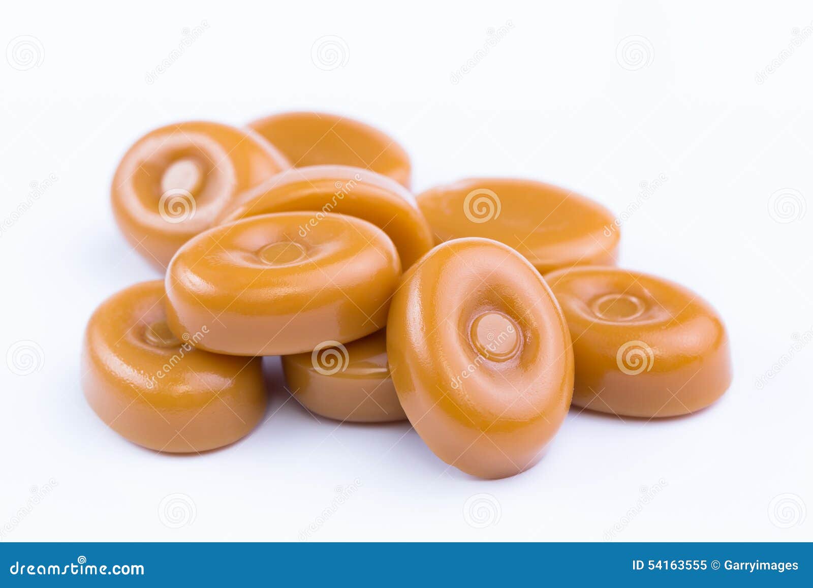 Toffees on a White Background. Stock Image - Image of snack, dessert ...