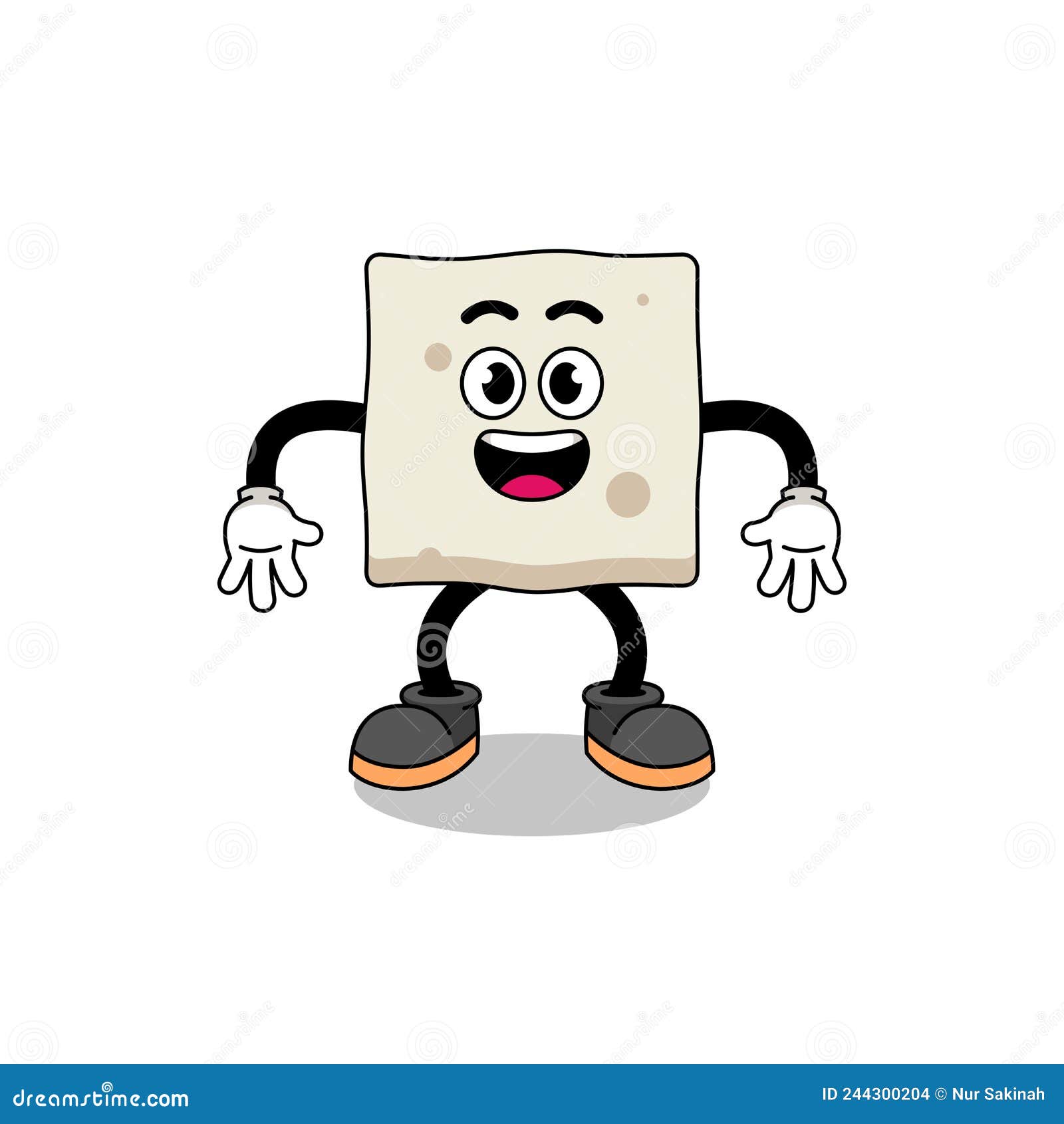 Tofu Cartoon with Surprised Gesture Stock Vector - Illustration of ...