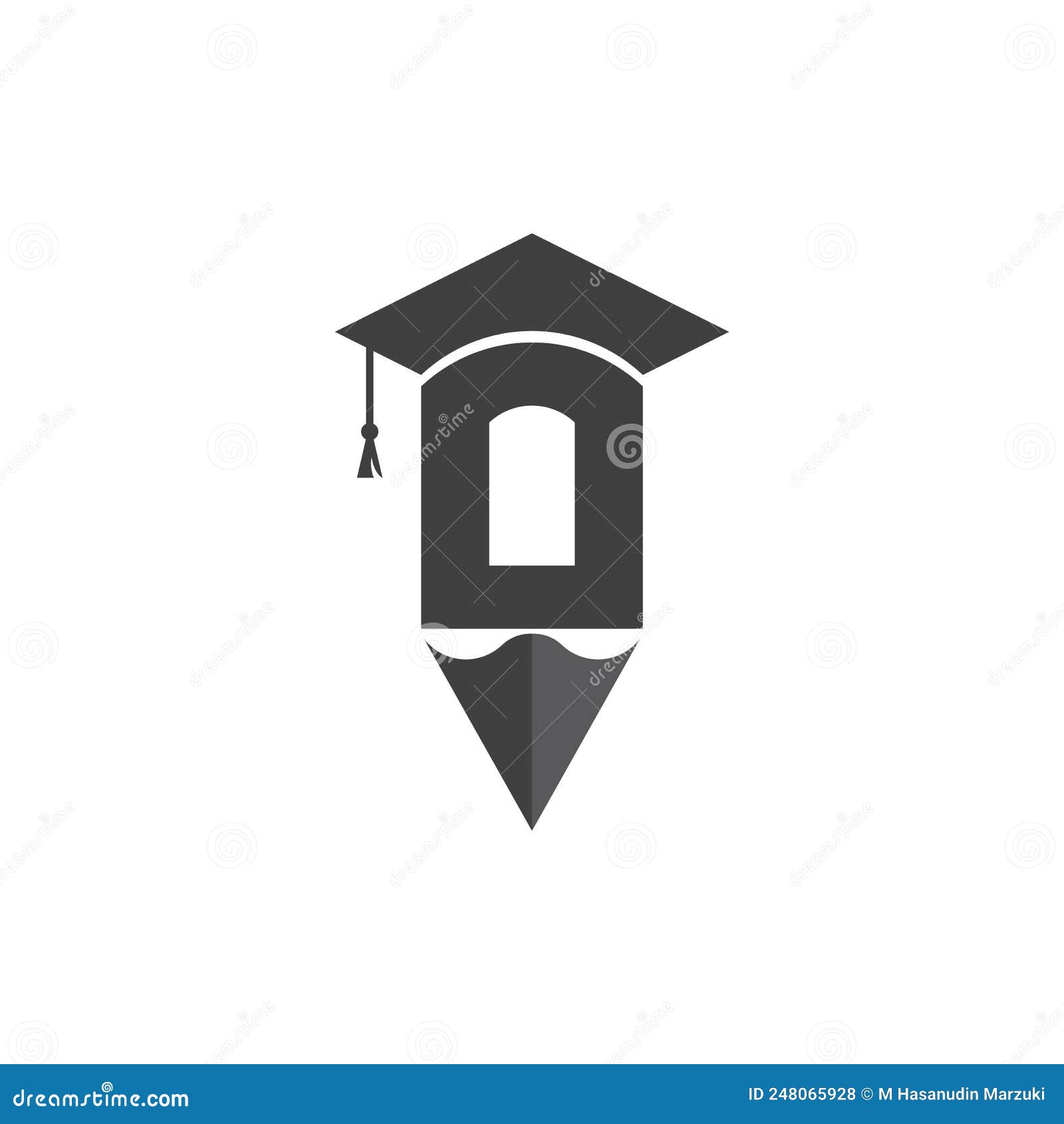 Toga cap logo stock vector. Illustration of blue, educational - 248065928