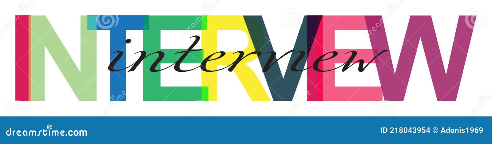 Interview colorful letters stock illustration. Illustration of employer ...