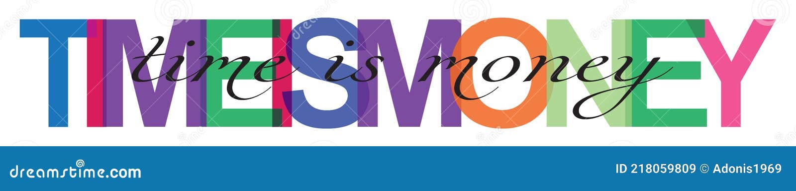 Time is money letters stock illustration. Illustration of graphic ...