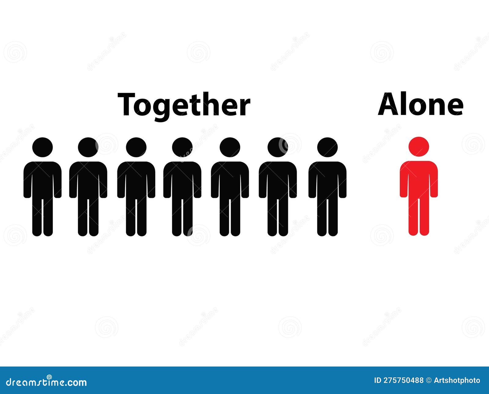 Silhouettes of Eight Persons with the Texts Together and Alone Stock ...