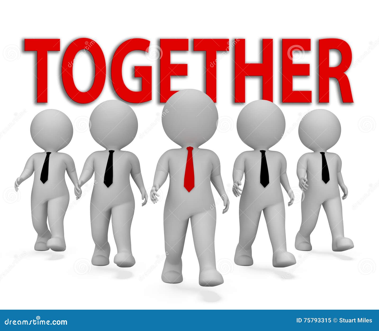 Together Businessmen Represents Team Work and Group 3d Rendering Stock ...