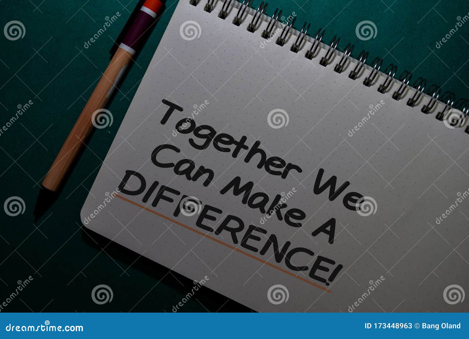 Together we Can Make a Difference! Write on a Book Isolated on Office ...