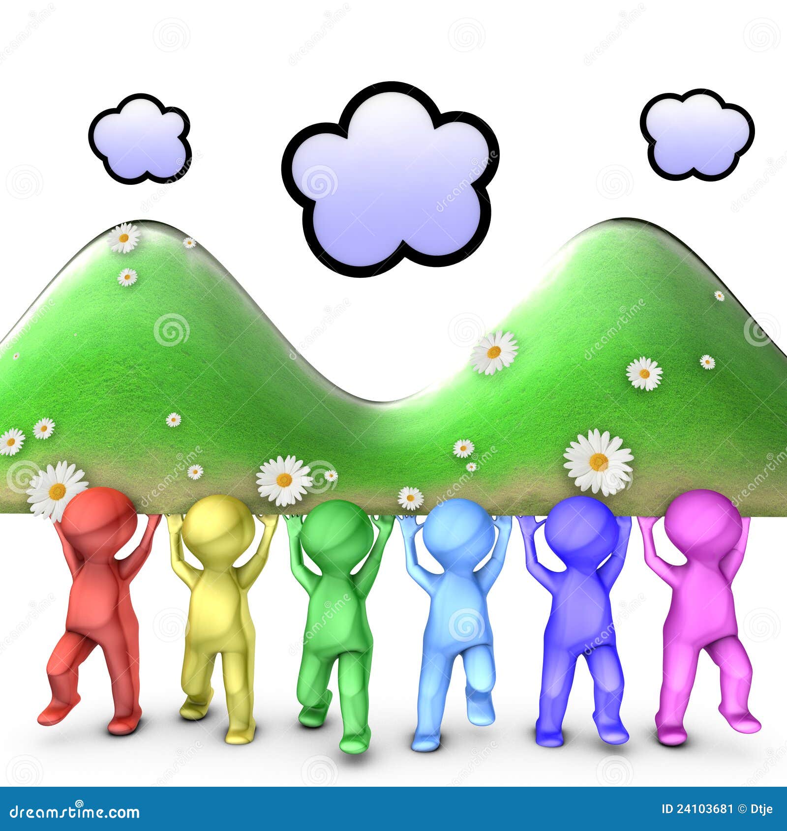 Together We Can Move Big Mountains Stock Image | CartoonDealer.com ...