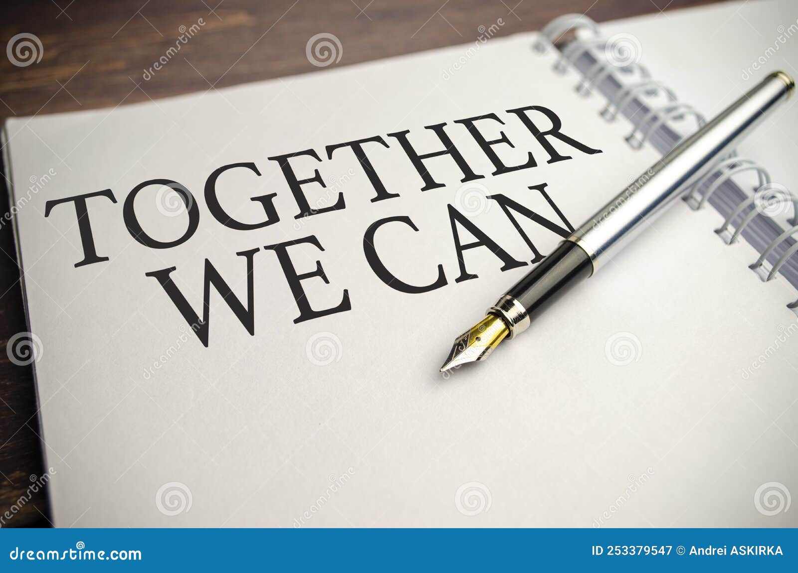 TOGETHER we CAN Text Written on Notebook with Pen Stock Image - Image ...