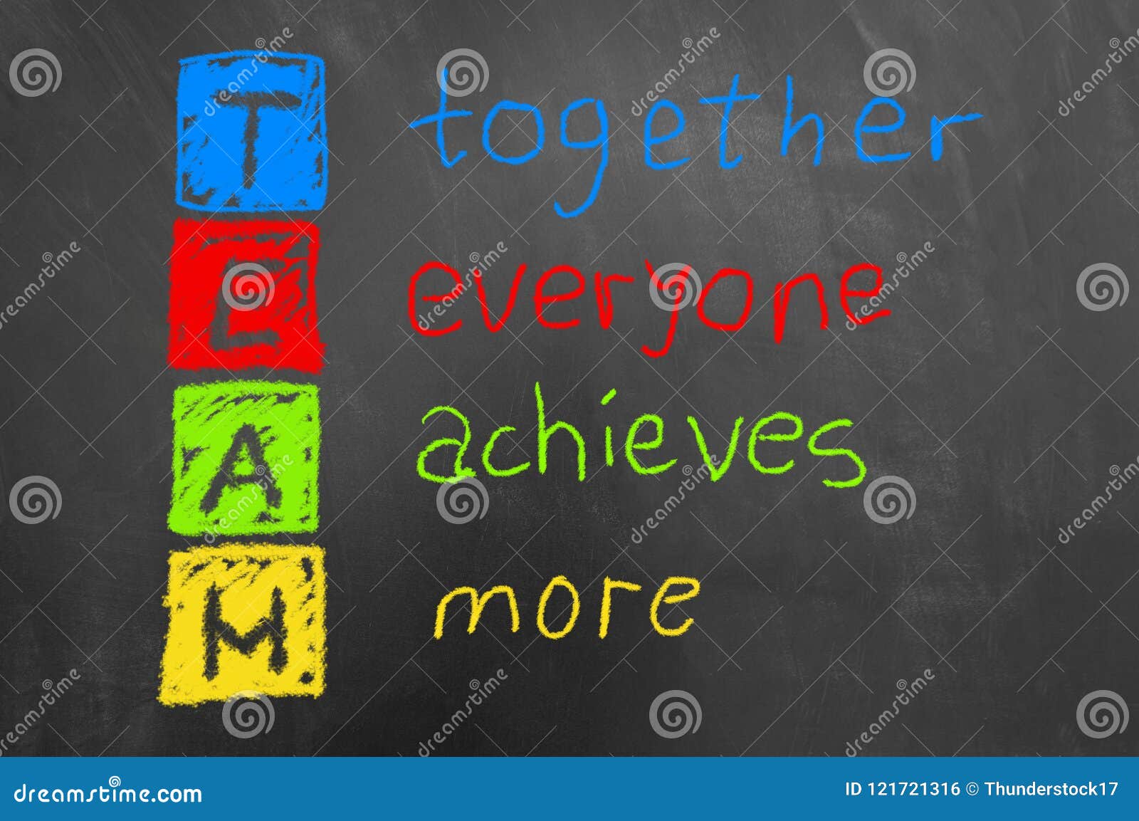 Together Everyone Achieves More Colorful Team Text on Chalkboard Stock ... Together Everyone Achieves More Colorful Team Text on Chalkboard Stock ...