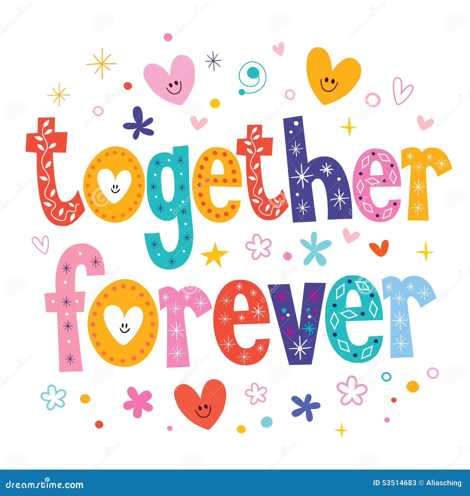 Together Forever Vector Illustration | CartoonDealer.com #8137268