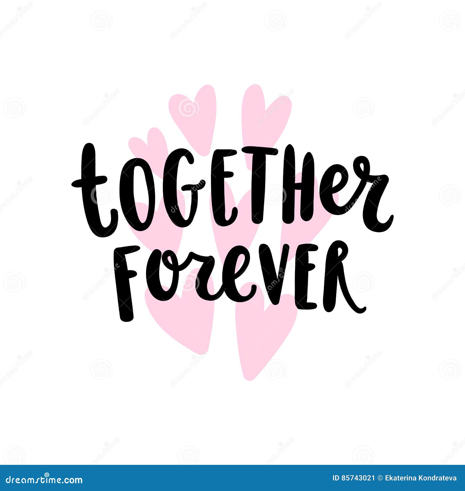 Together forever lettering stock vector. Illustration of romantic ...