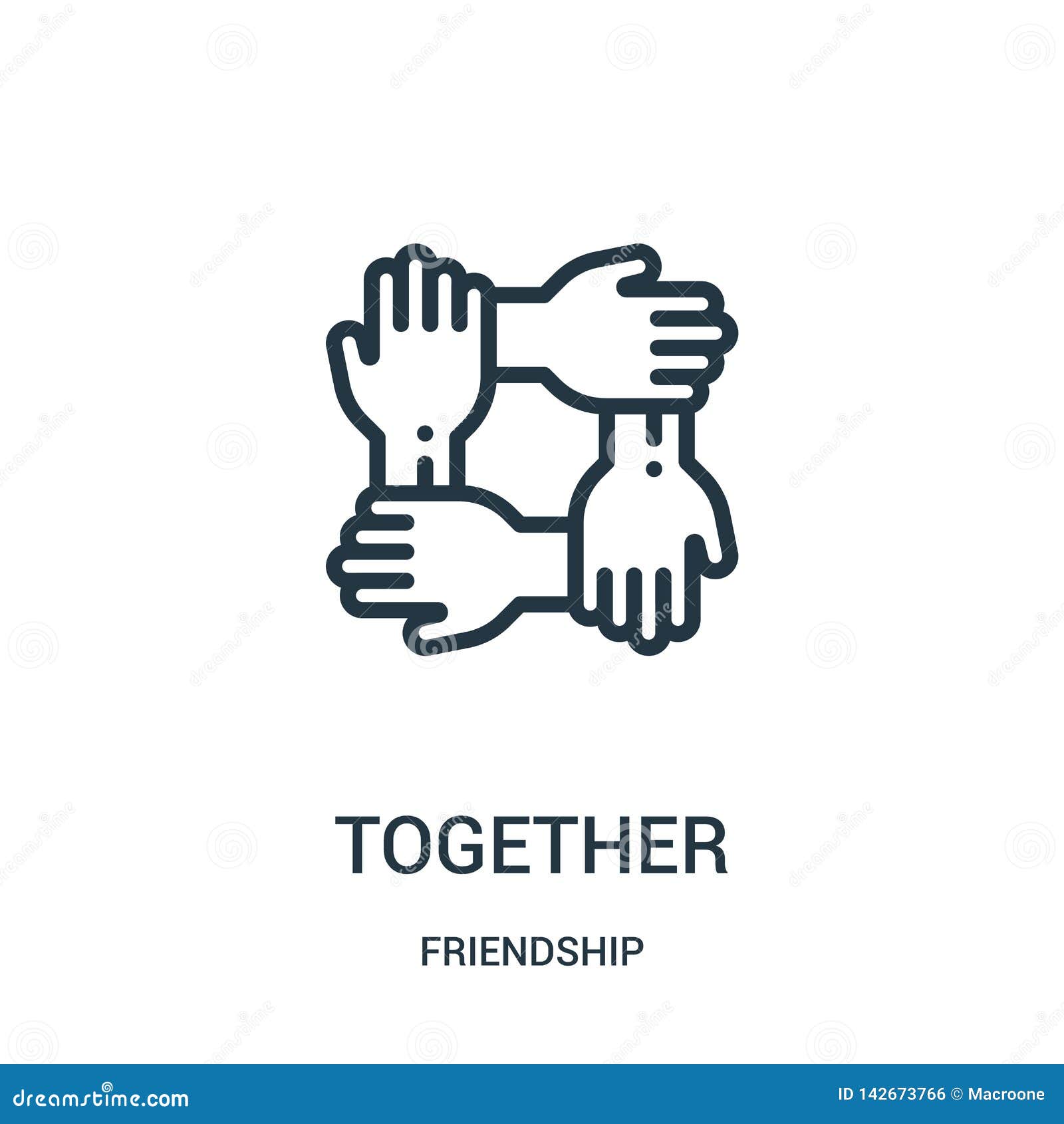 Together Icon Vector from Friendship Collection. Thin Line Together ...