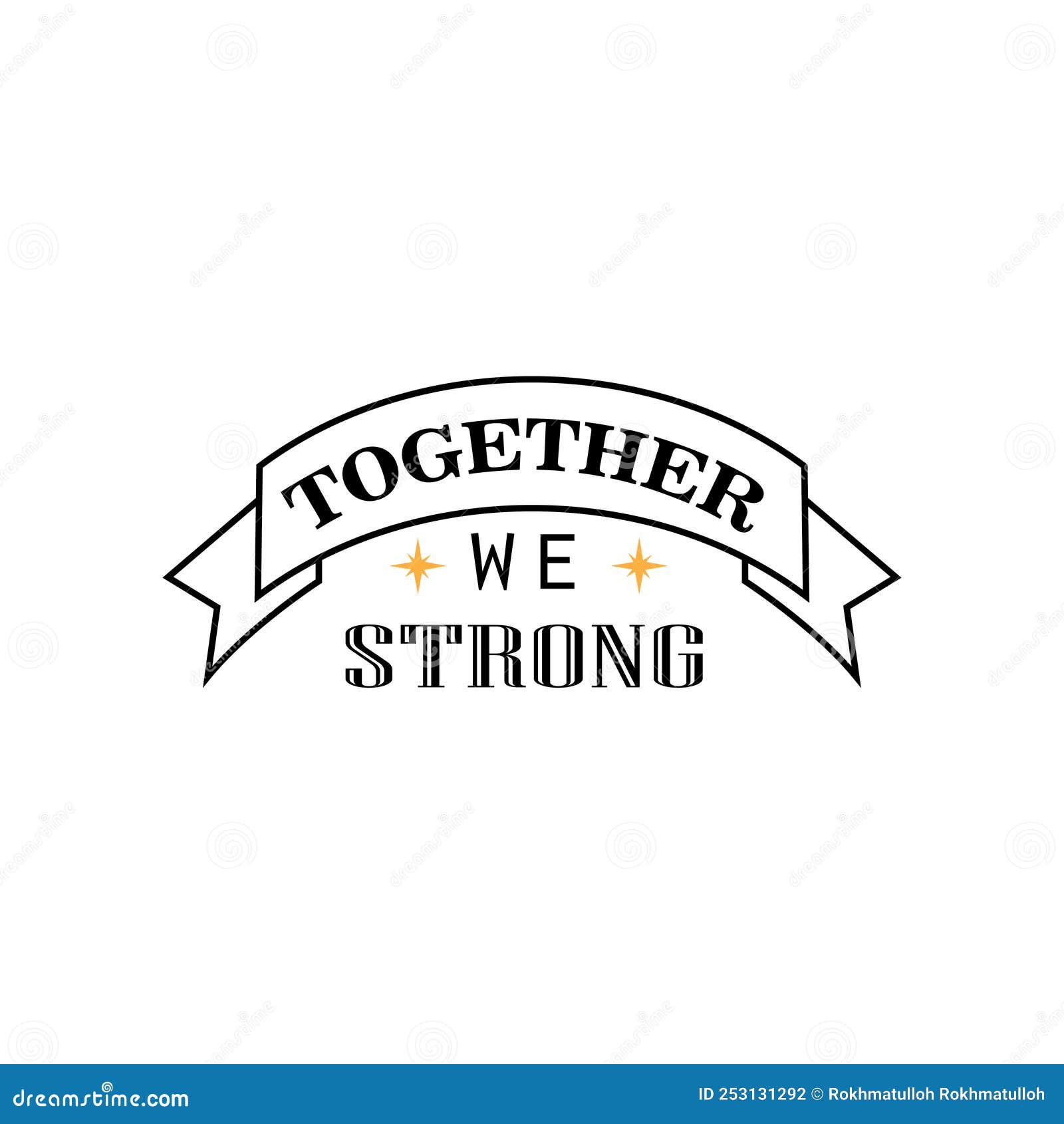 Together we Strong Quote Design Stock Vector - Illustration of ...