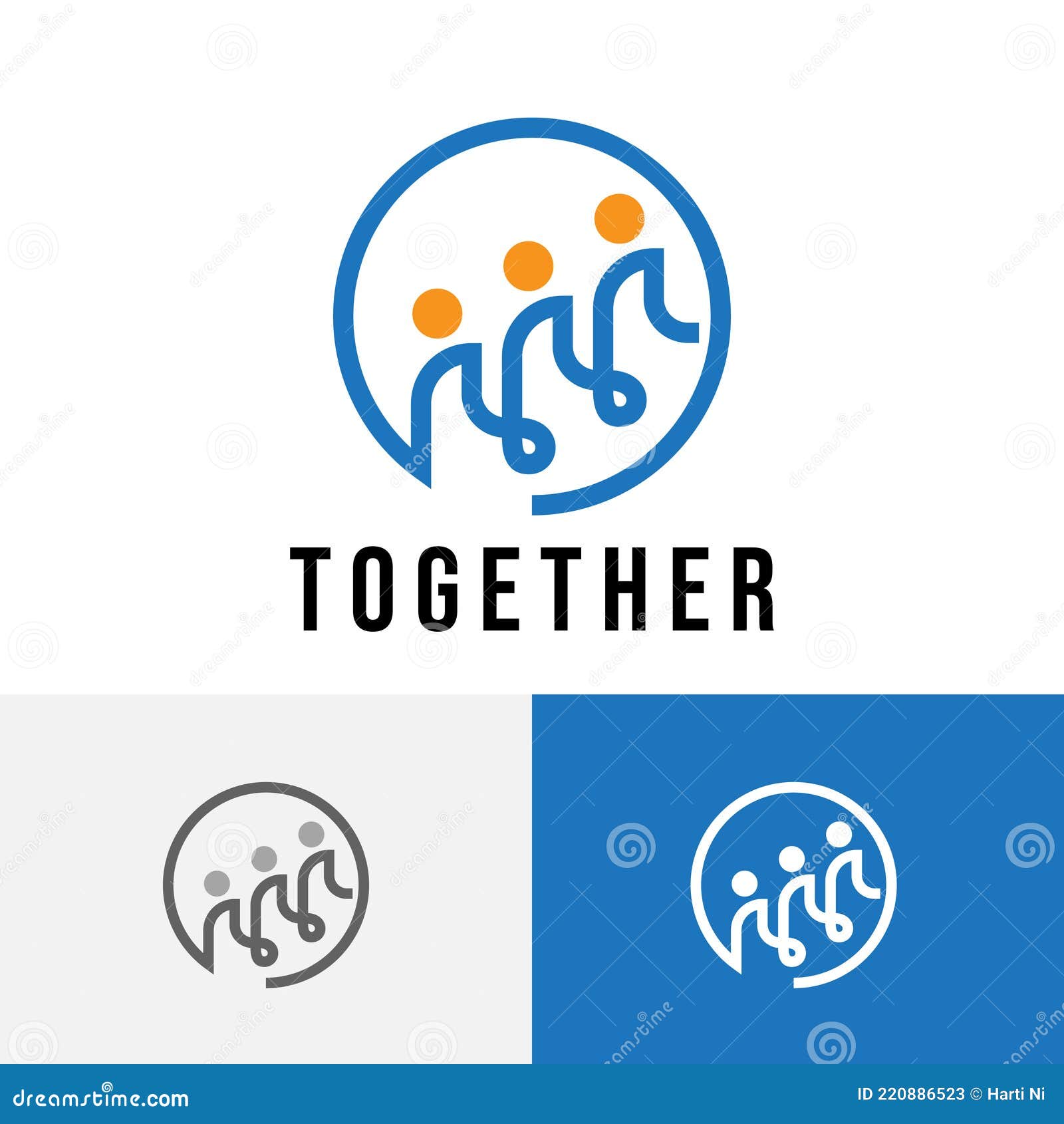 Together Team Work Teamwork Leader Office Group Logo Stock Vector ...