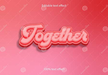 Together Pink Background Text Effect Stock Vector - Illustration of ...