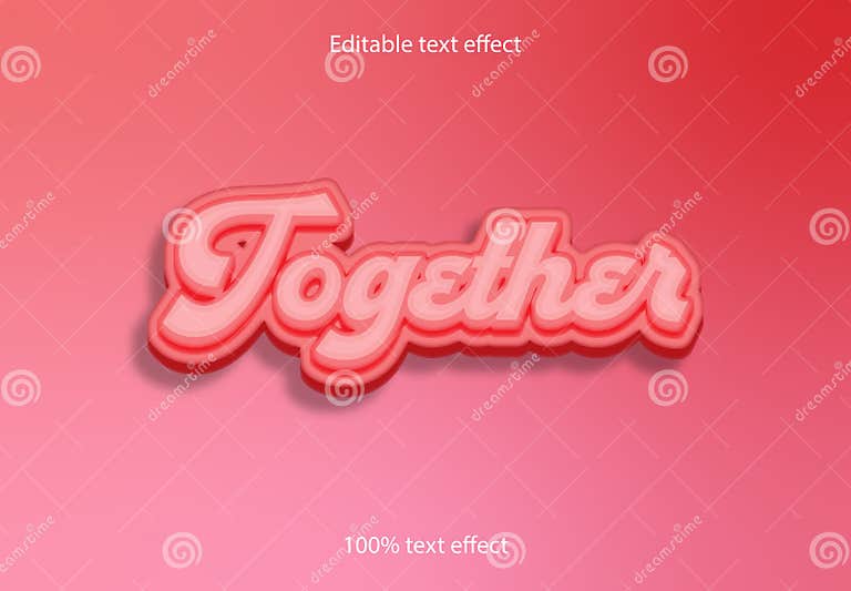 Together Pink Background Text Effect Stock Vector - Illustration of ...