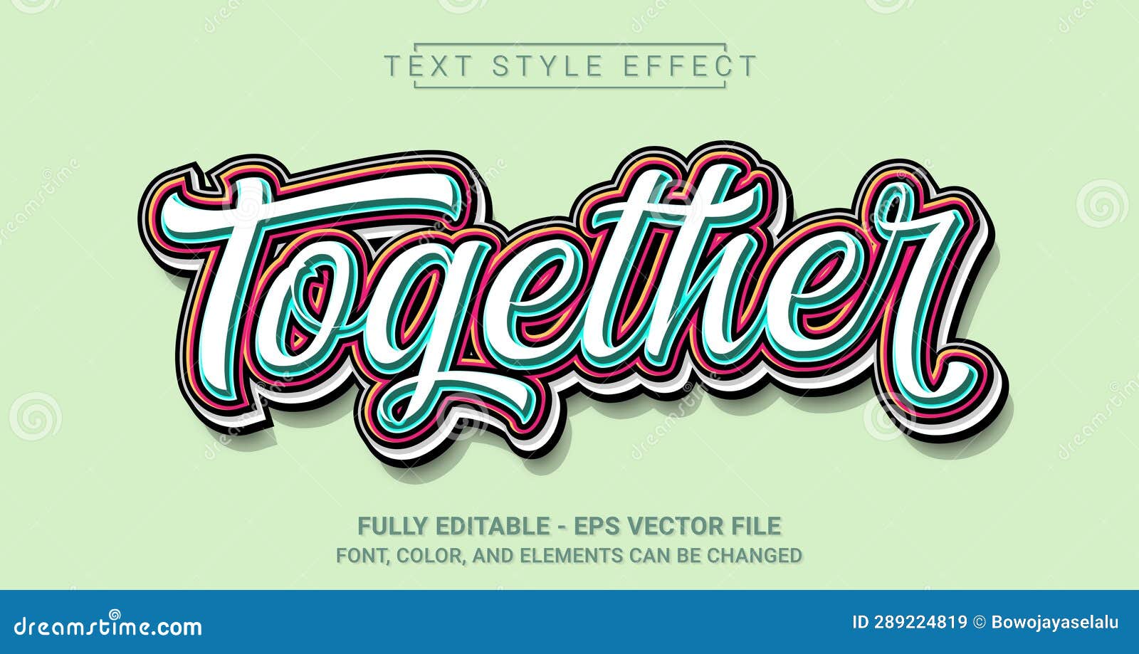 Together Text Style Effect. Editable Graphic Text Template Stock Vector ...