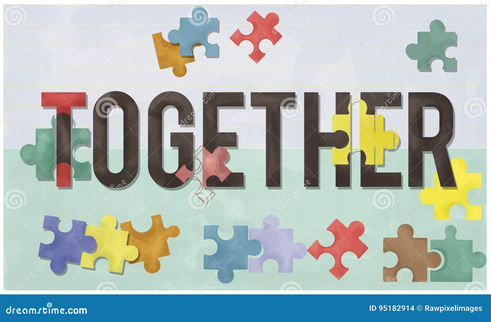 Together Togetherness Team Teamwork Connection Concept Stock ...