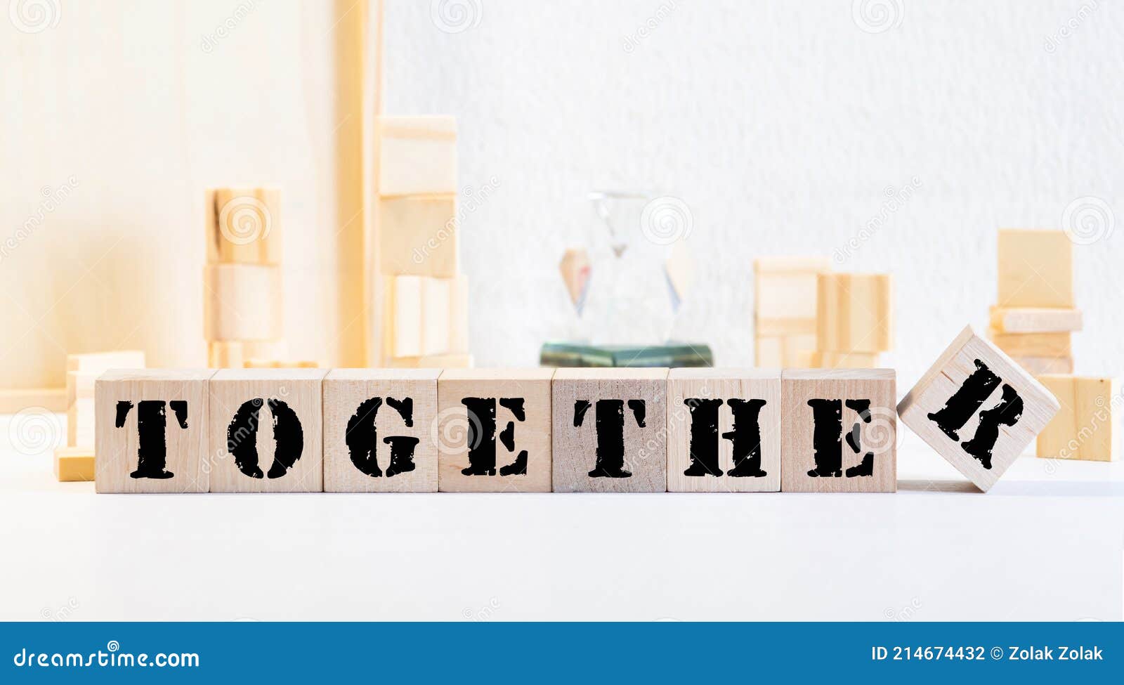 TOGETHER Word Made with Building Blocks, Concept Stock Photo - Image of ...