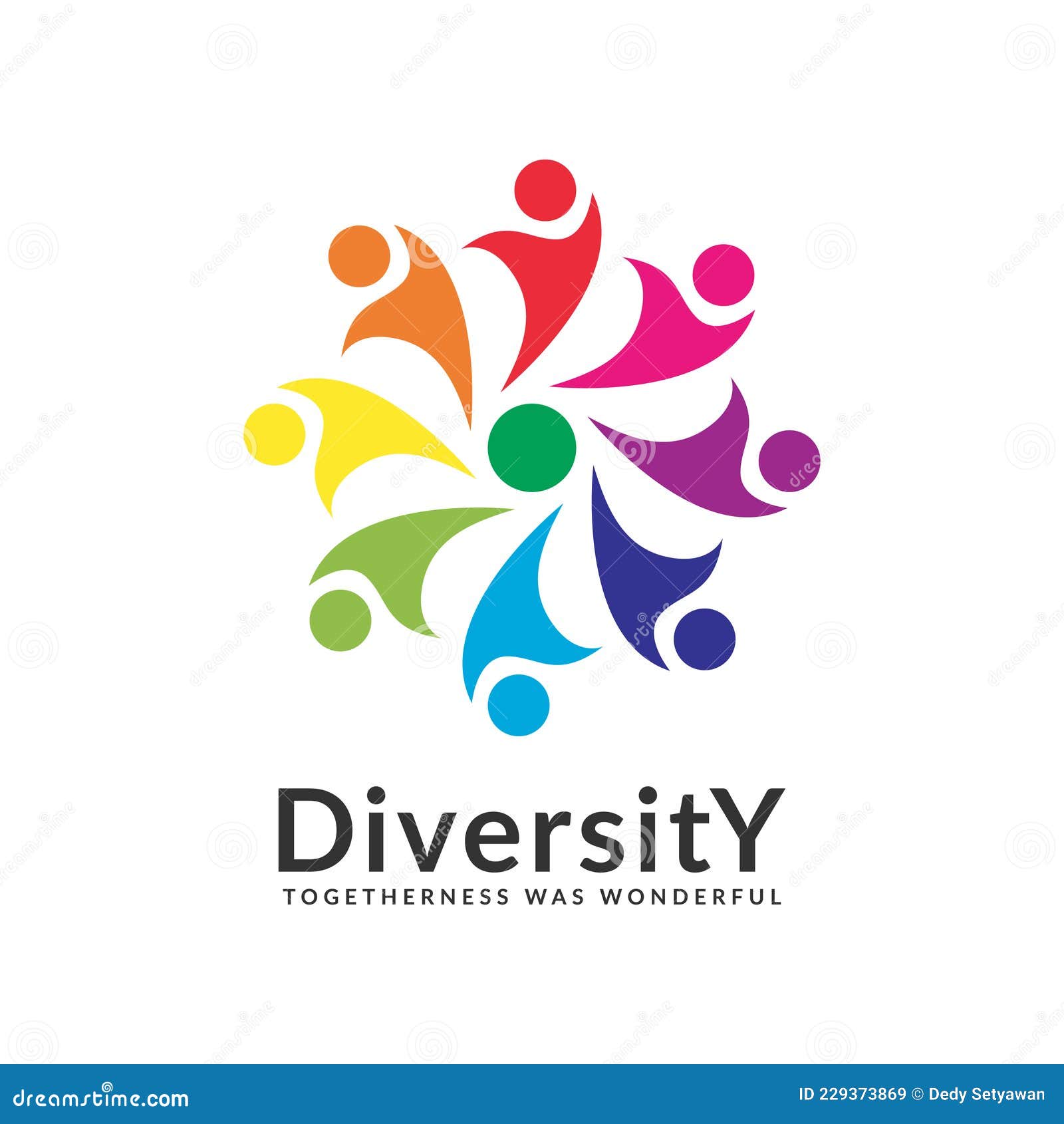 Togetherness Diversity Logo Stock Vector - Illustration of idea, care ...