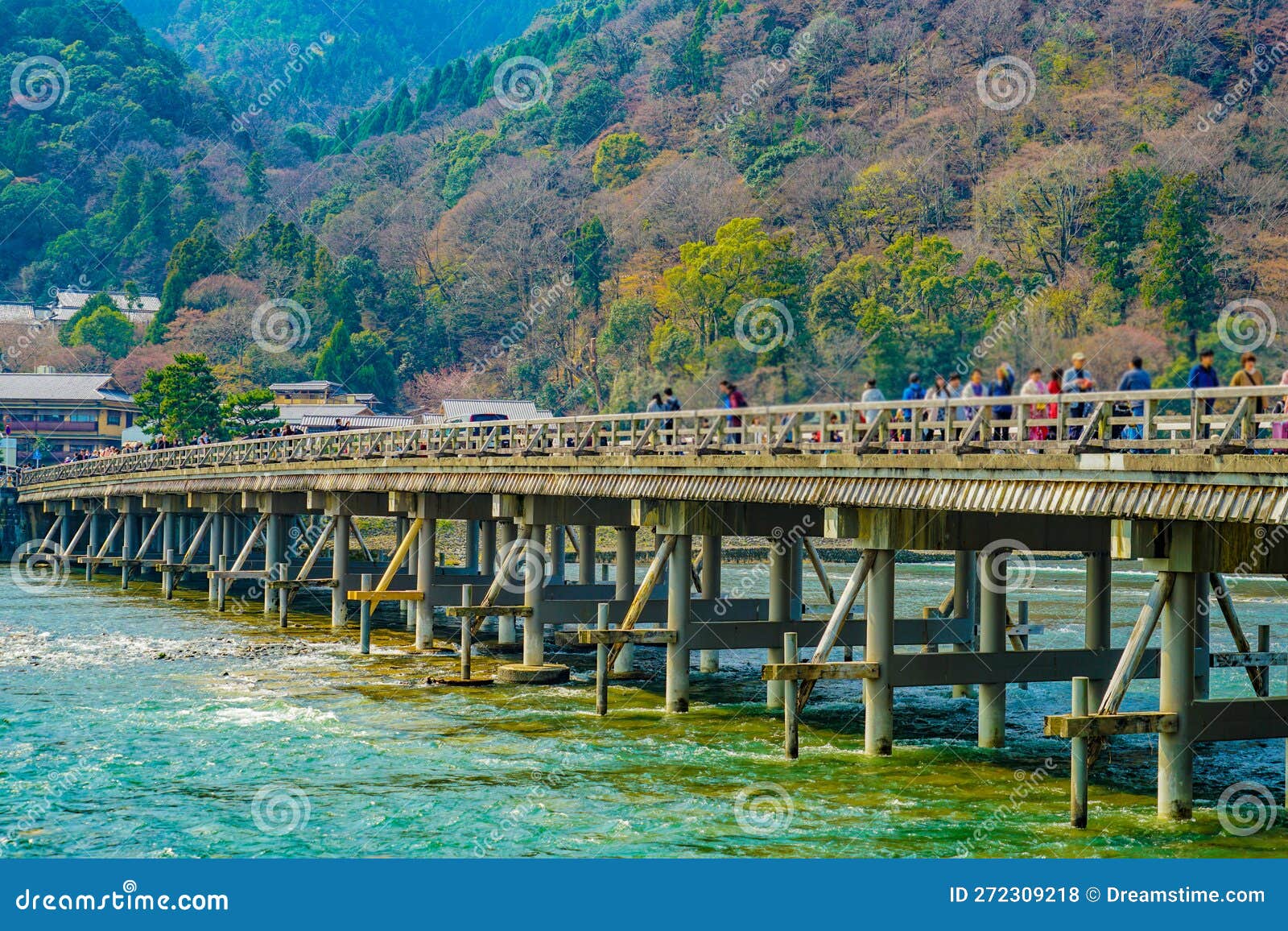 Togetsu Bridge (Kyoto) stock photo. Image of japan, prefecture - 272309218