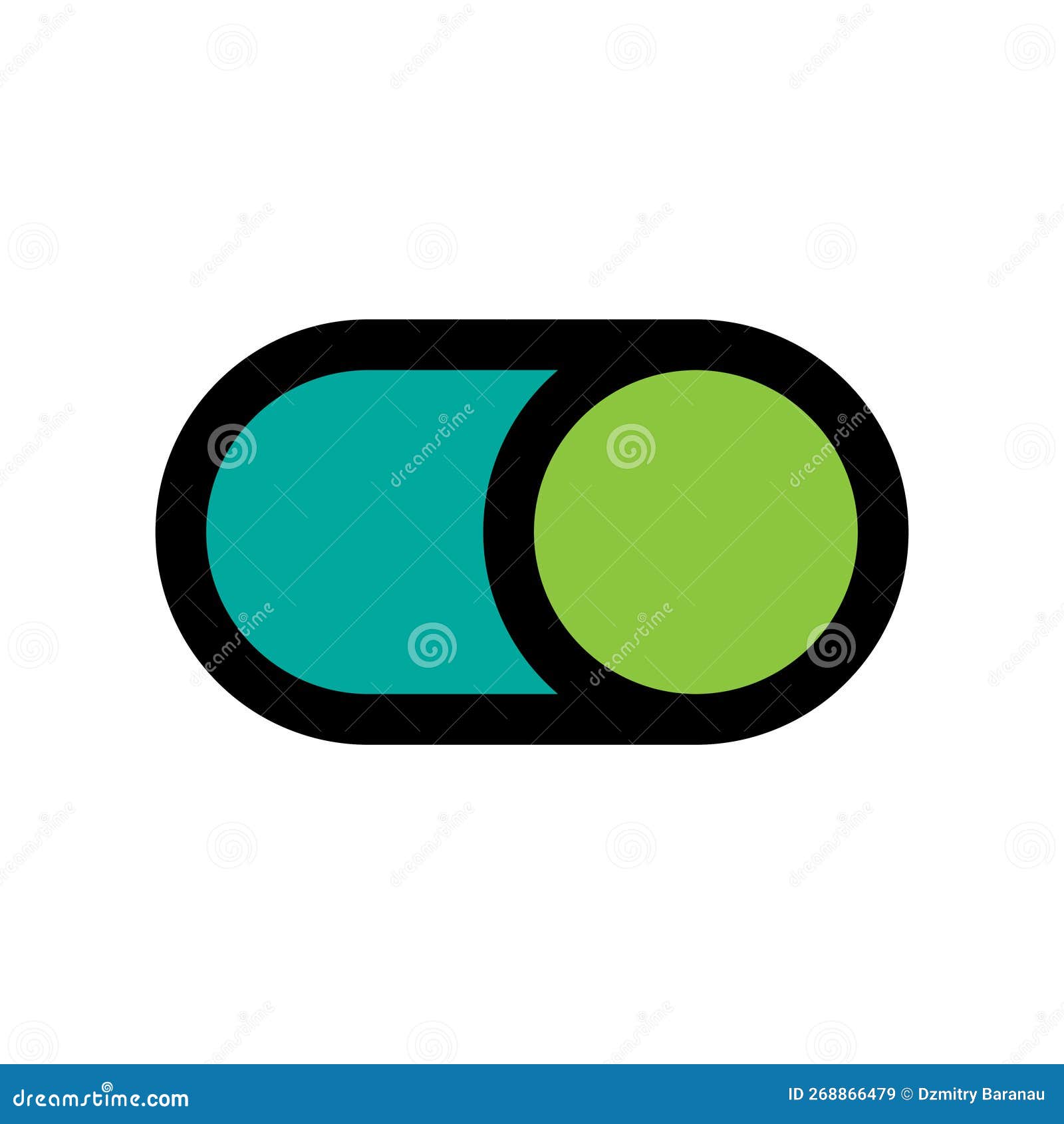 Toggle Button Icon Line Isolated on White Background. Black Flat Thin ...