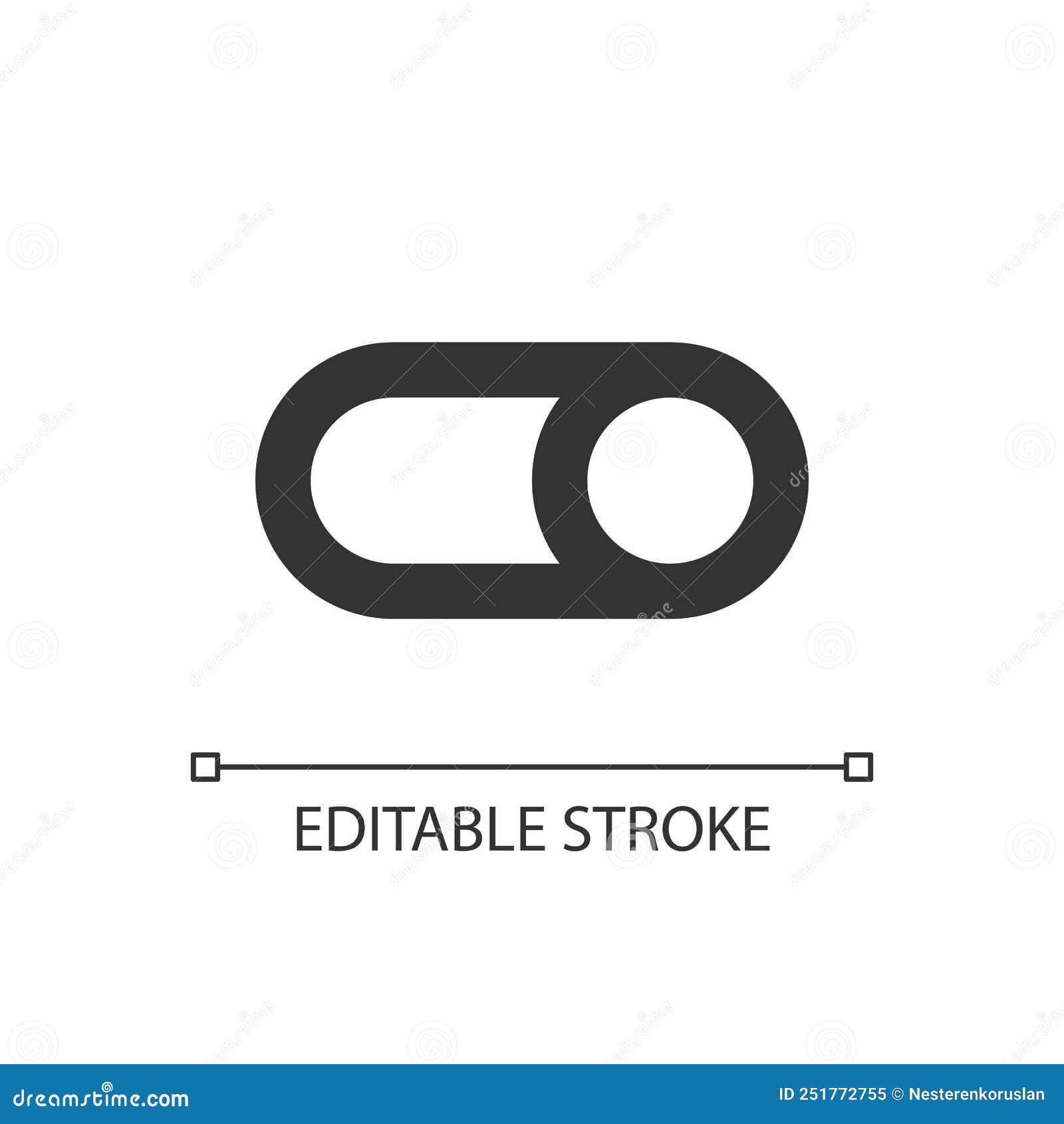 Toggle Button Pixel Perfect Linear Ui Icon Stock Vector - Illustration ...